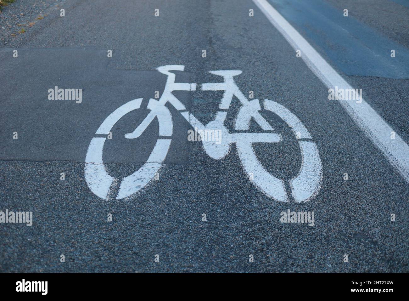 Shot of the bicycle road sign around New Zealand Stock Photo - Alamy