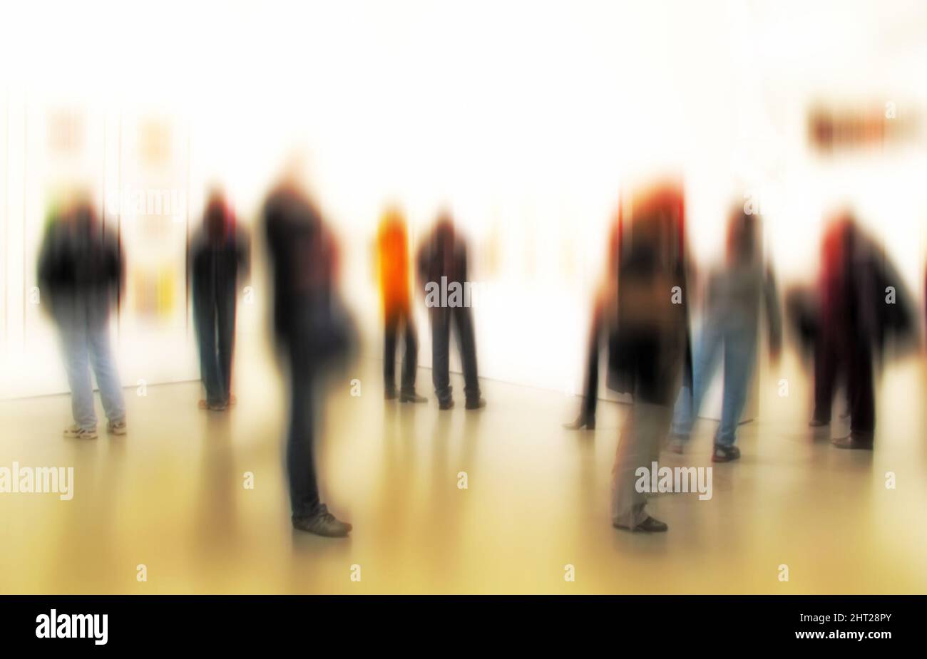Blurred people. Blurred people images at an exhibition Stock Photo - Alamy