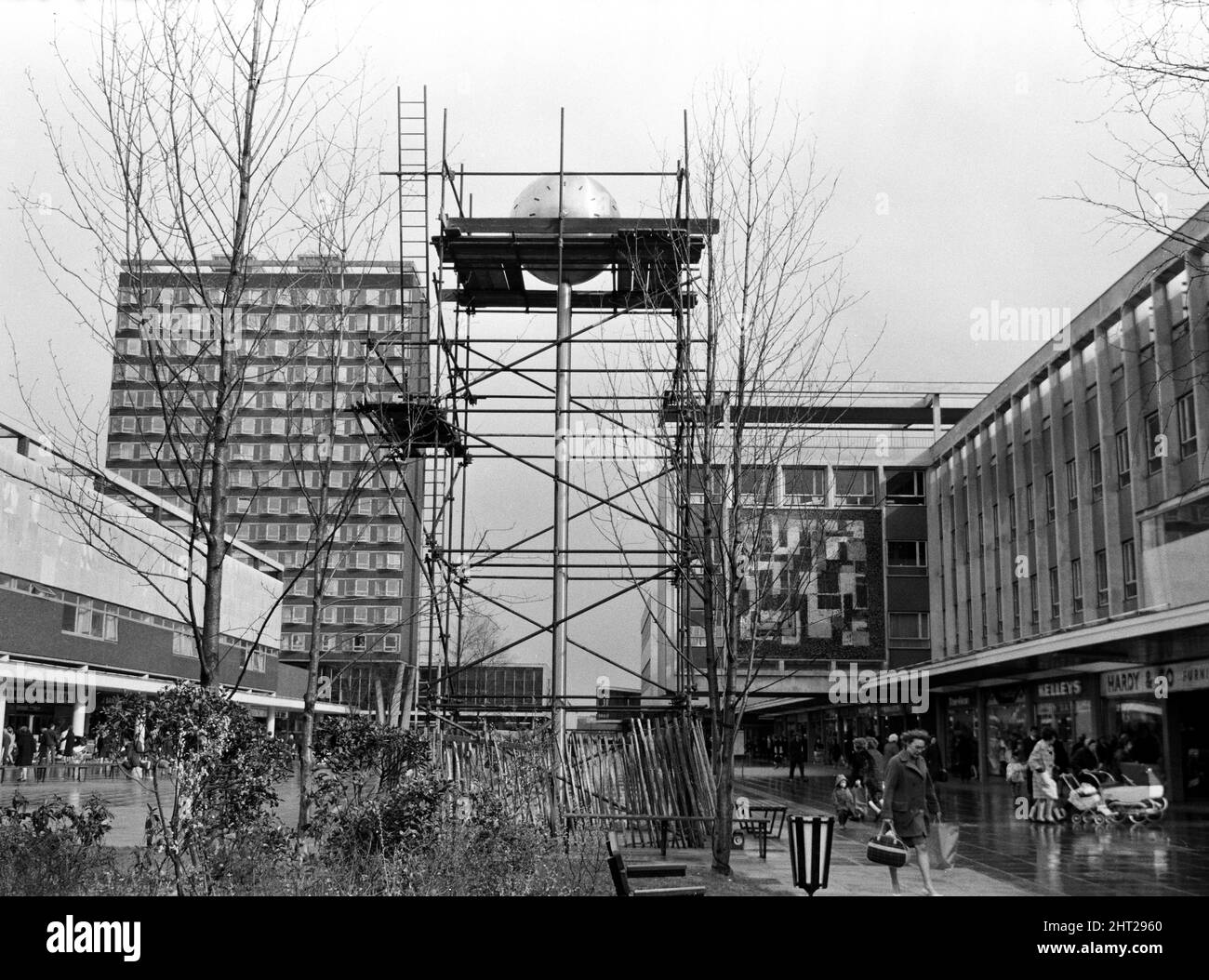 The construction of the town centre clock in Basildon, Essex. 12th ...