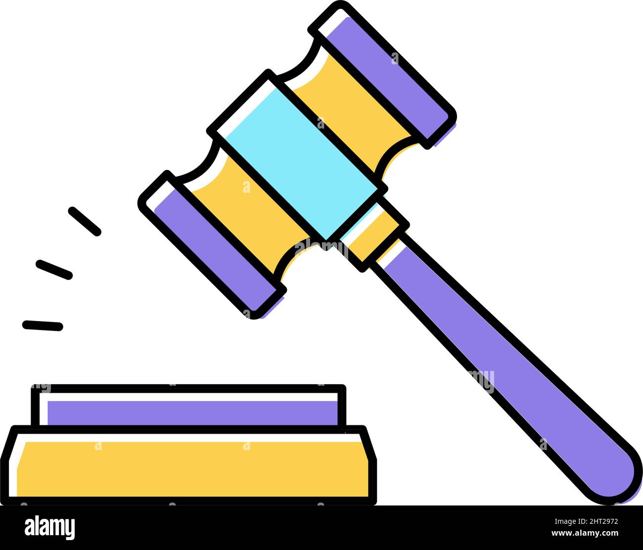 judge hammer color icon vector illustration Stock Vector Image & Art ...