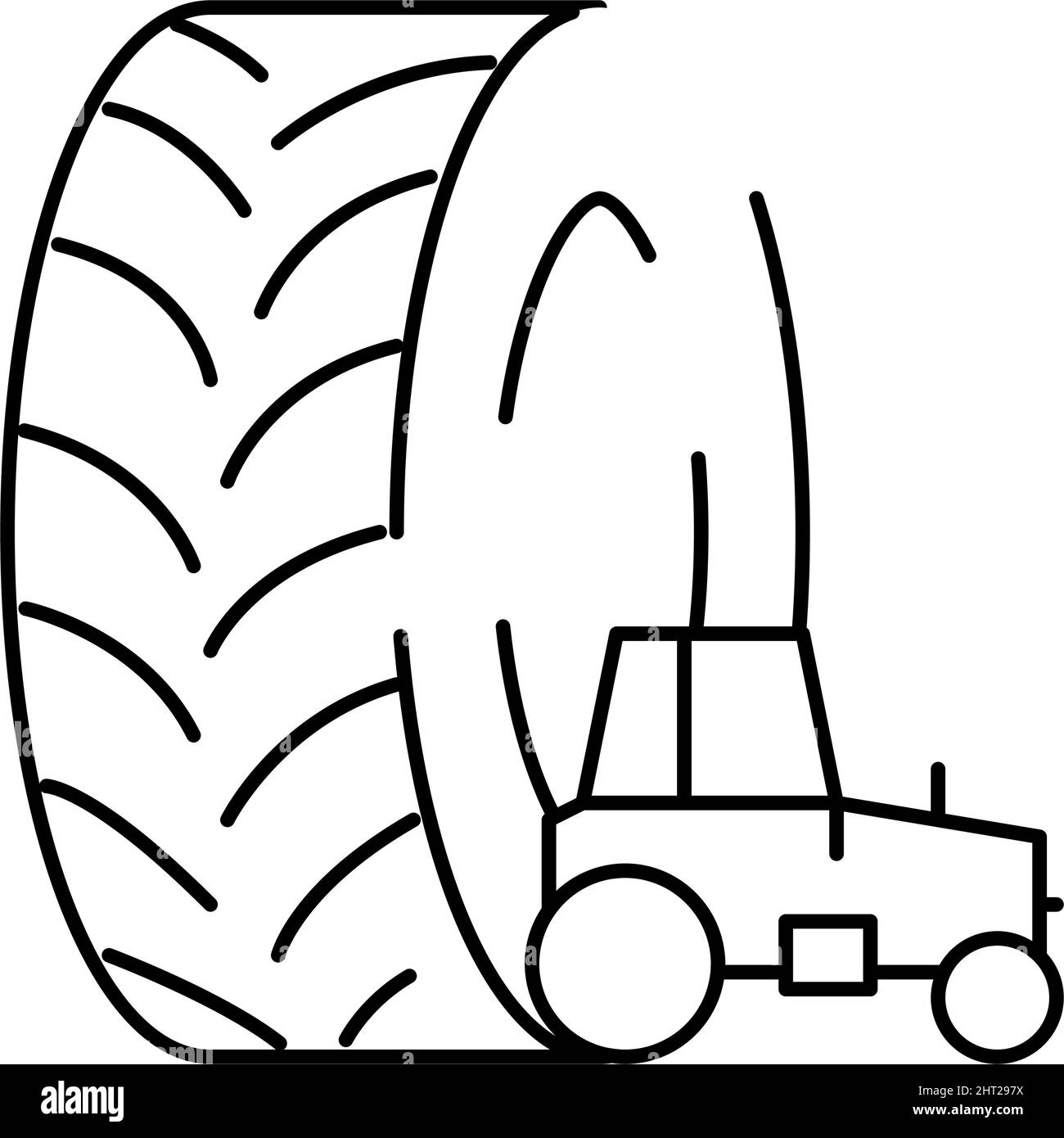 farm tractor tires line icon vector illustration Stock Vector Image ...
