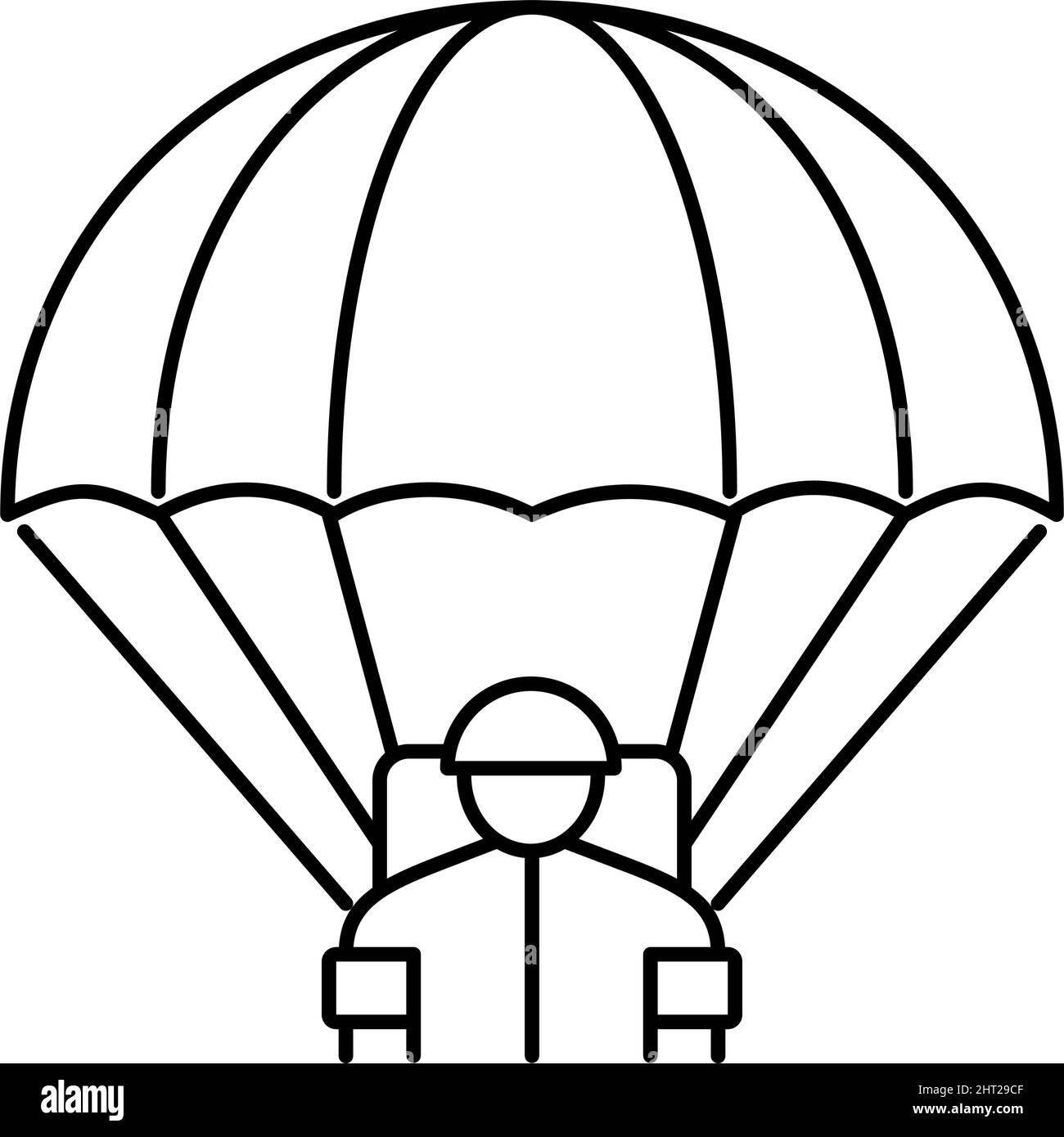parachute soldier line icon vector illustration Stock Vector Image ...