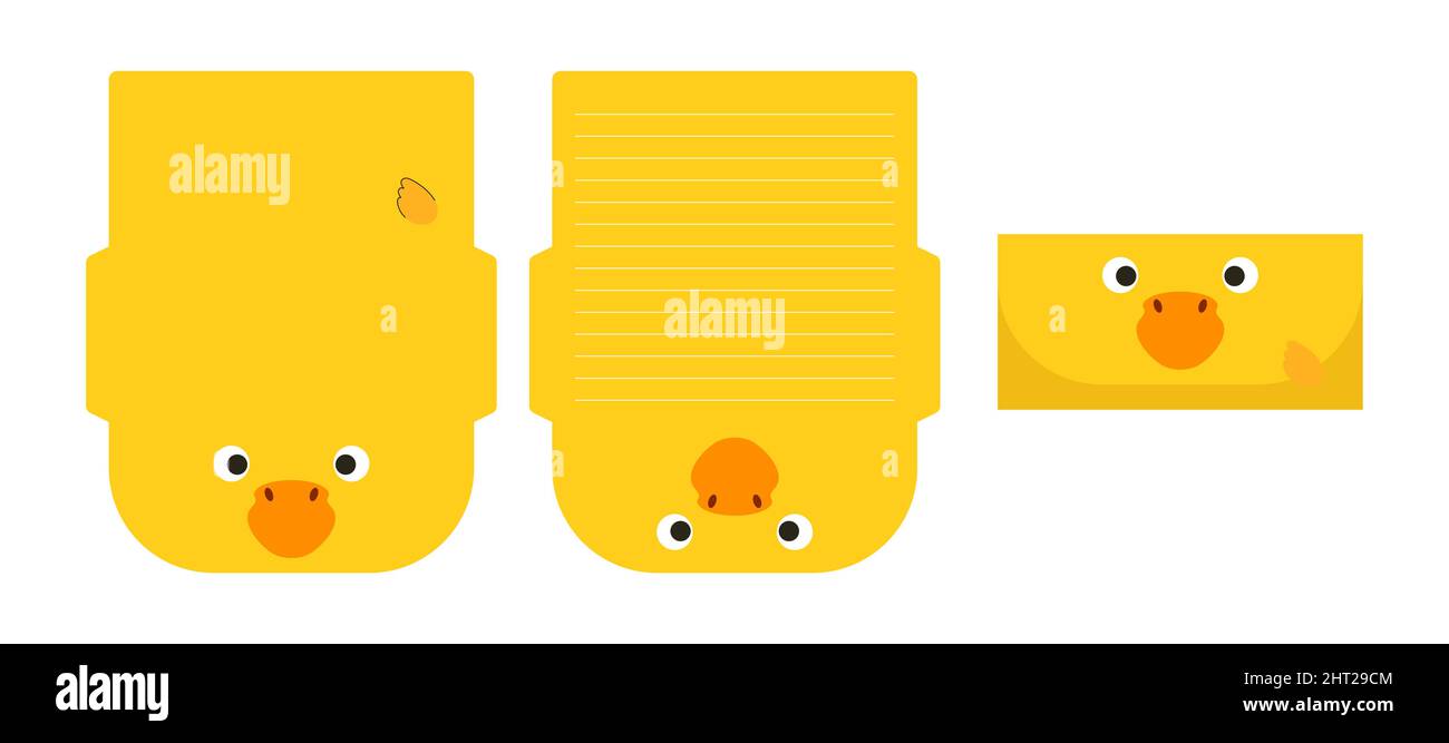 Cute lovely duck letter writing stationery paper laser cutting card ...