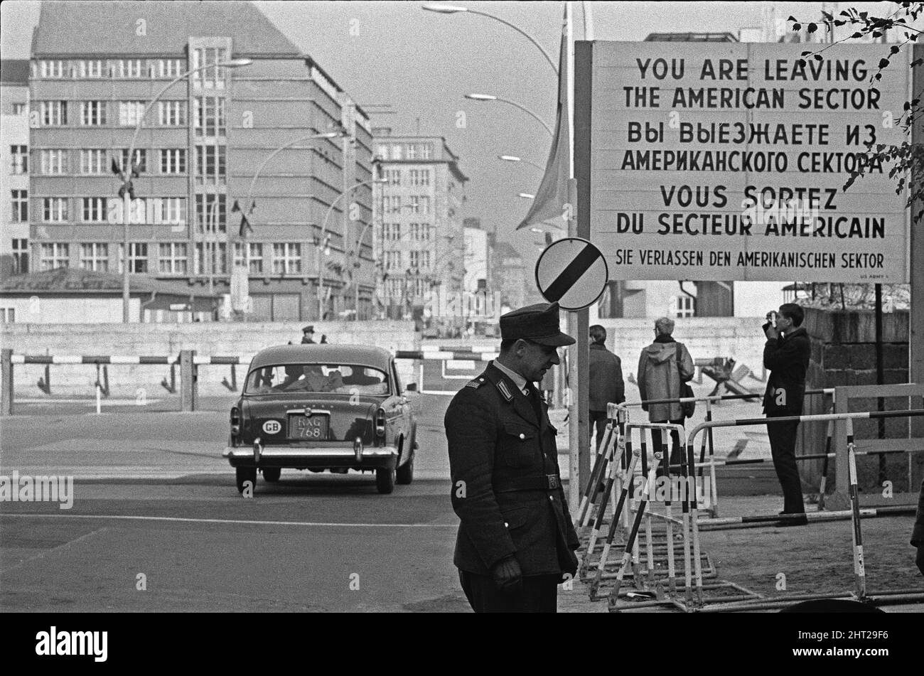 A Humber Super Snipe crossing the Berlin Wall at Checkpoint Charlie ...