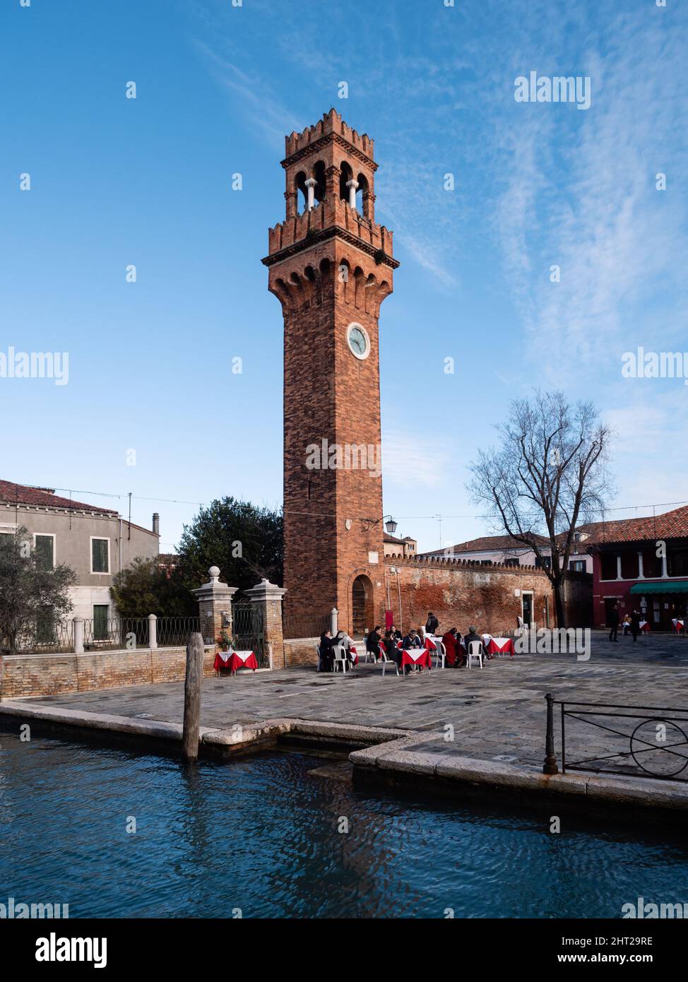Murano, Venice, Italy - January 6 2022: Torre dell Orologio Clock Tower ...