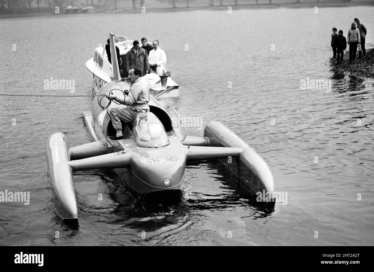 Donald Campbell takes 'Bluebird' on Coniston Water for the first time ...