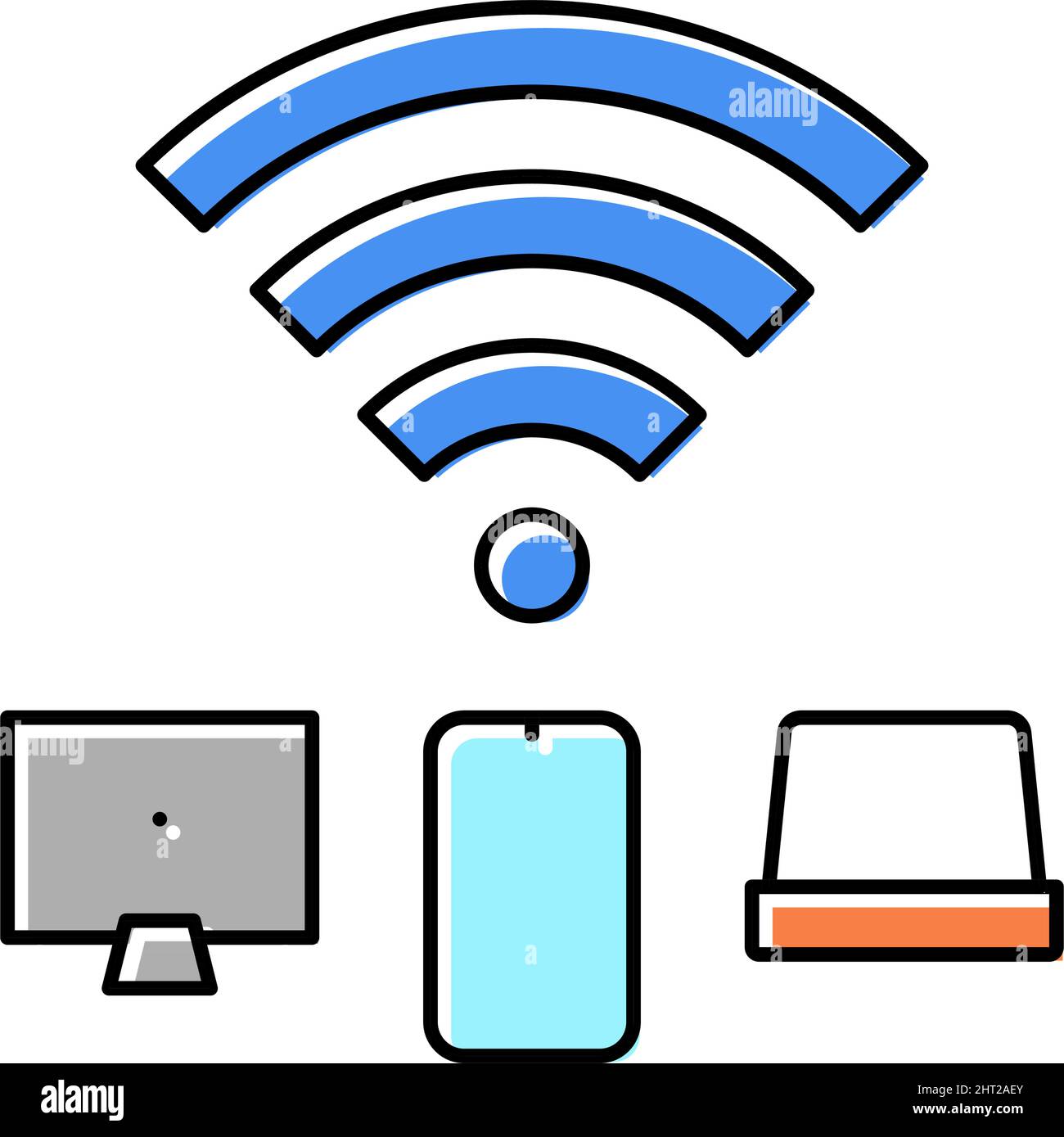 internet connection devices color icon vector illustration Stock Vector ...
