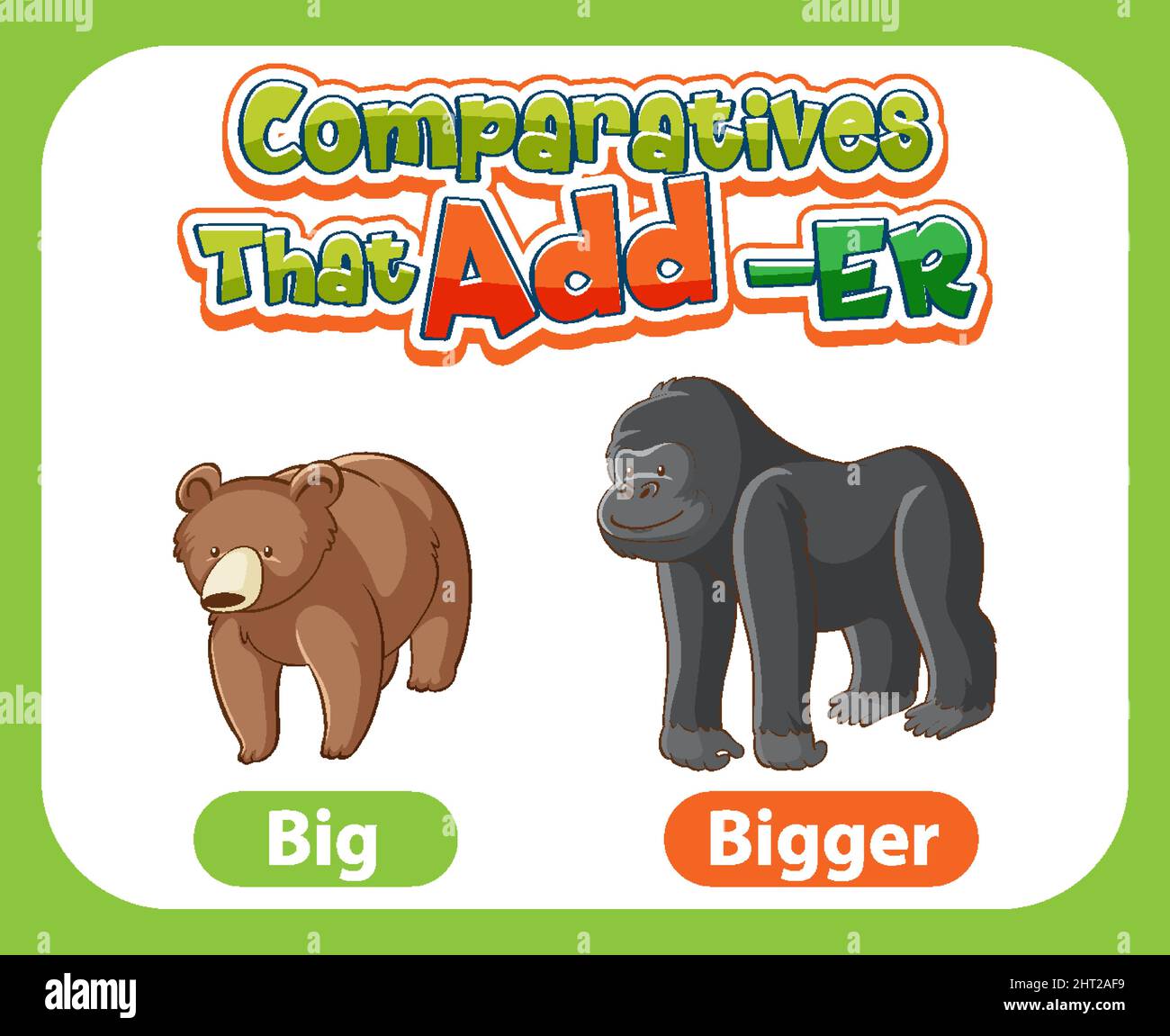 Comparative adjectives for word big illustration Stock Vector Image ...