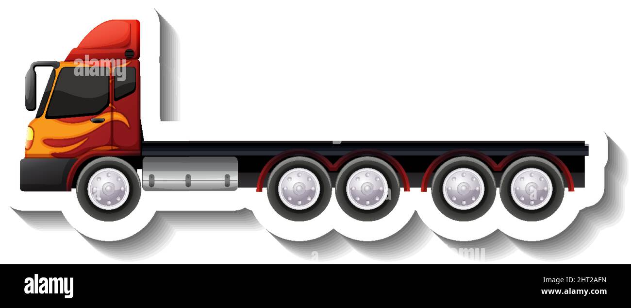 Truck without container in cartoon style illustration Stock Vector ...