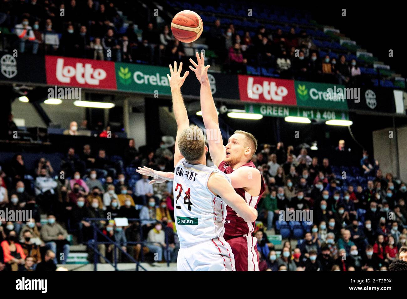 Klavs CAVARS (18) of Latvia during the FIBA World Cup 2023, European ...