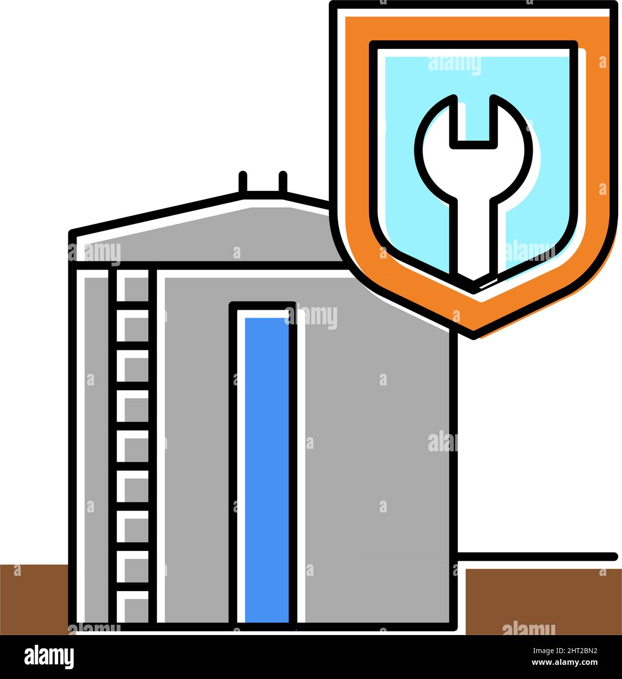 installation of storage tank color icon vector illustration Stock ...