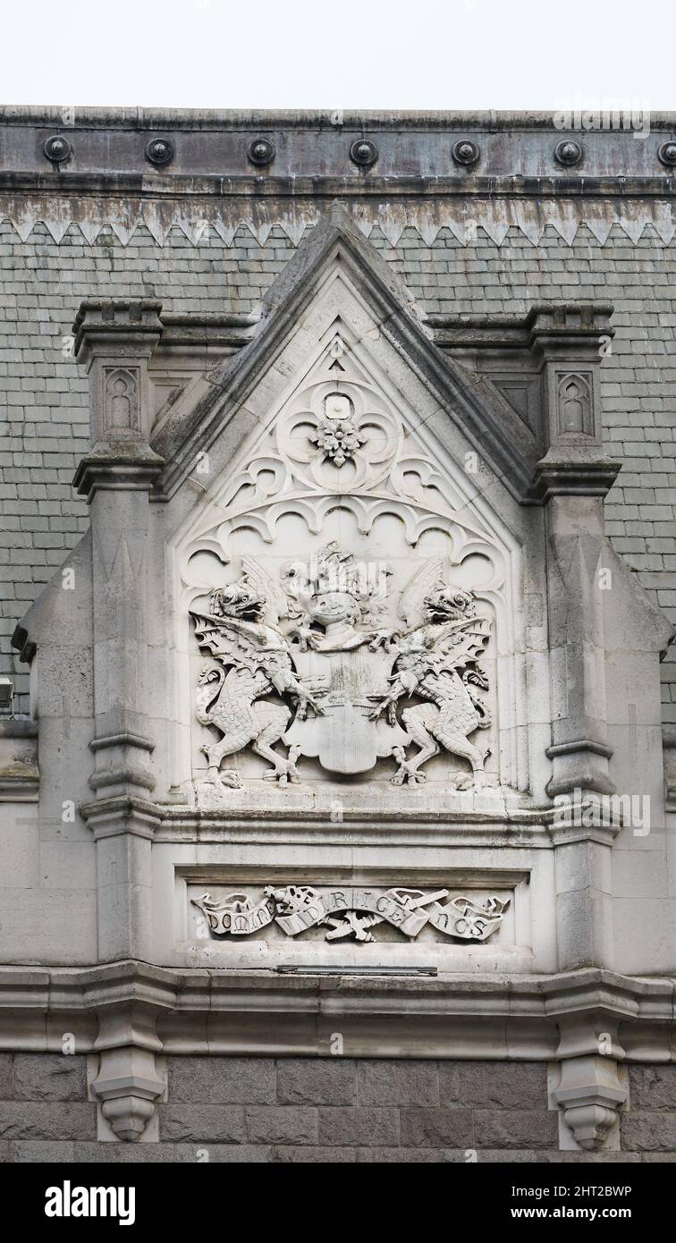 Decorative emblem of the City of London on Tower bridge, a victorian ...