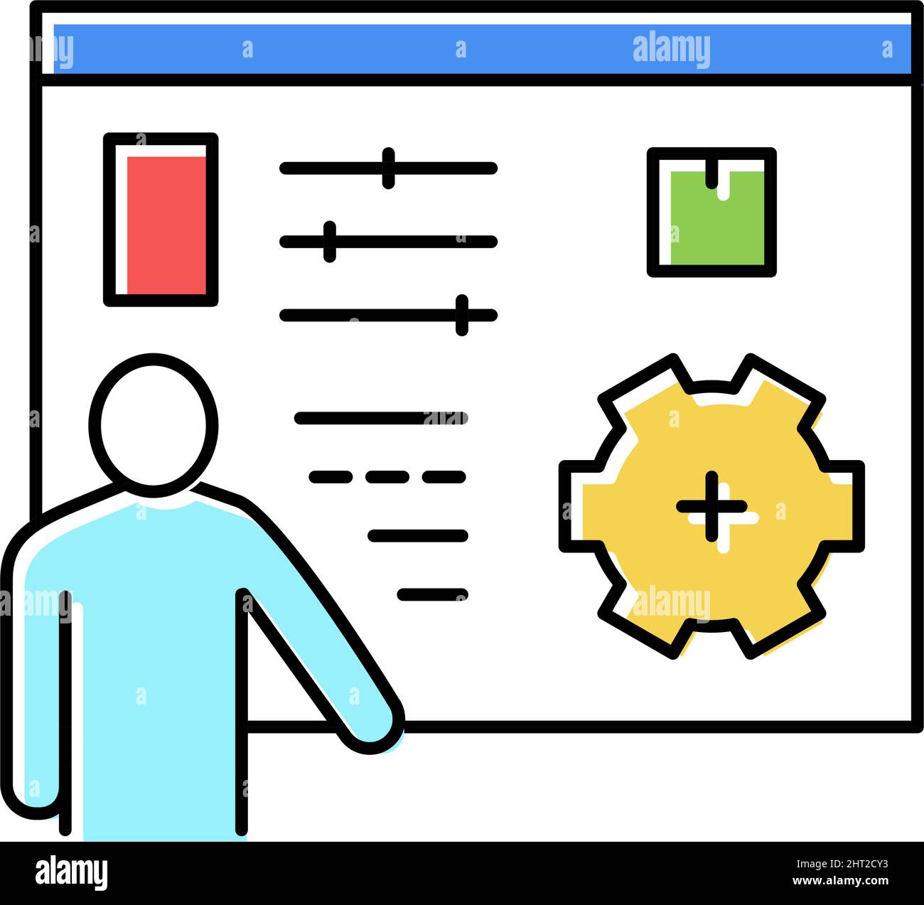 box characteristics presentation color icon vector illustration Stock ...