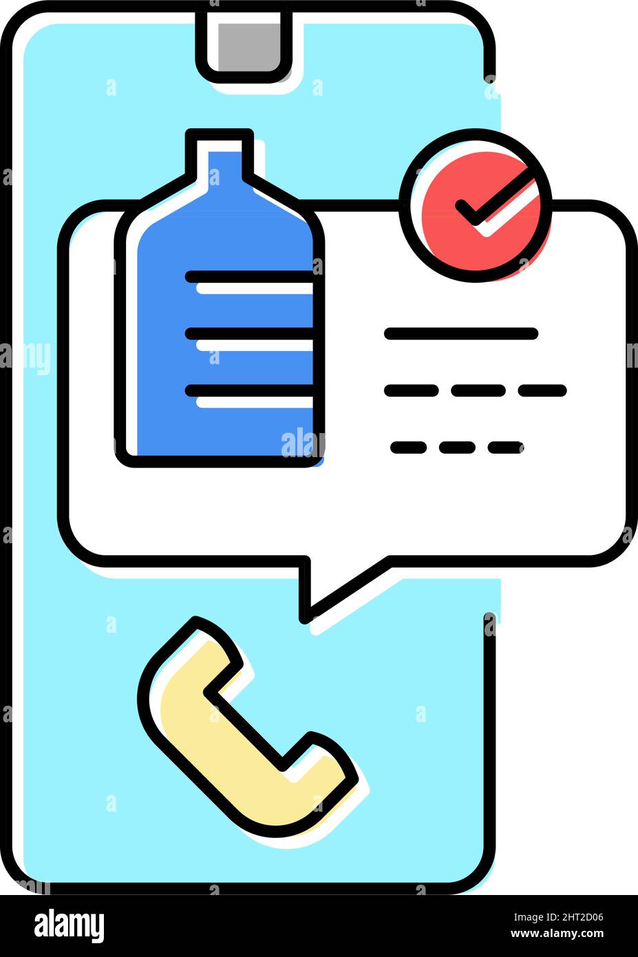 call for order water color icon vector illustration Stock Vector Image ...