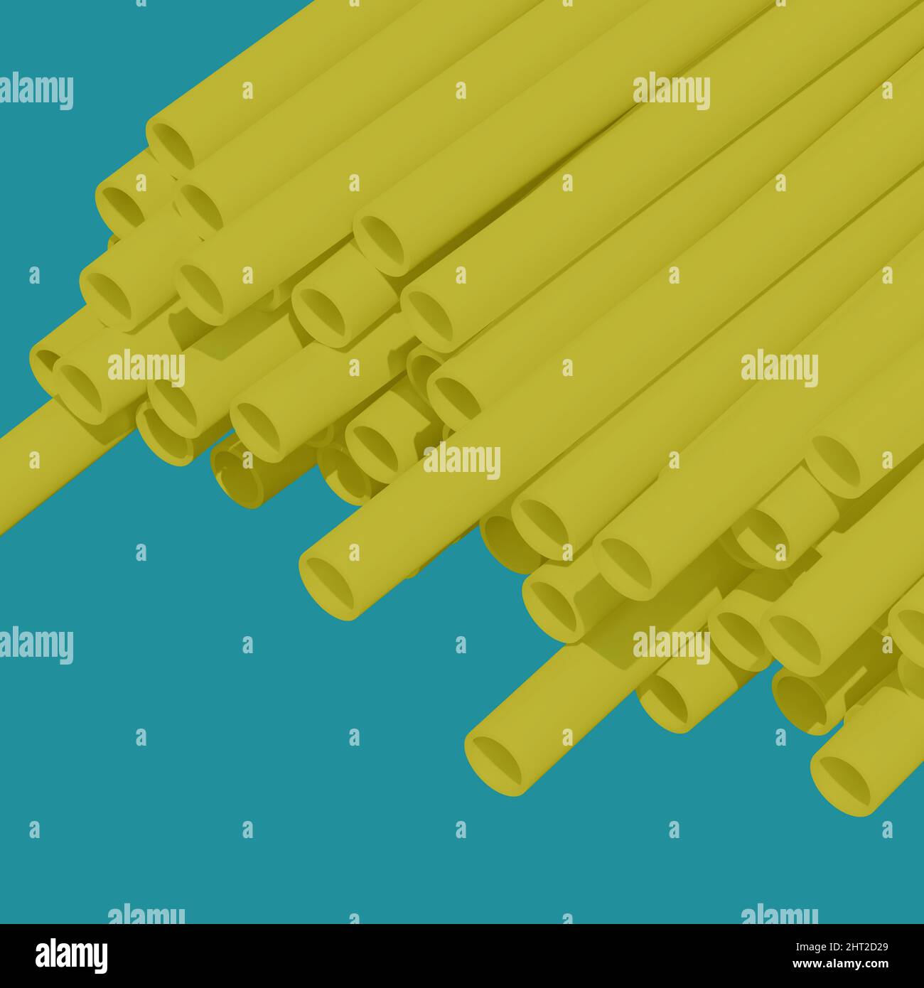 yellow PVC plastic pipes texture background 3D image Stock Photo - Alamy