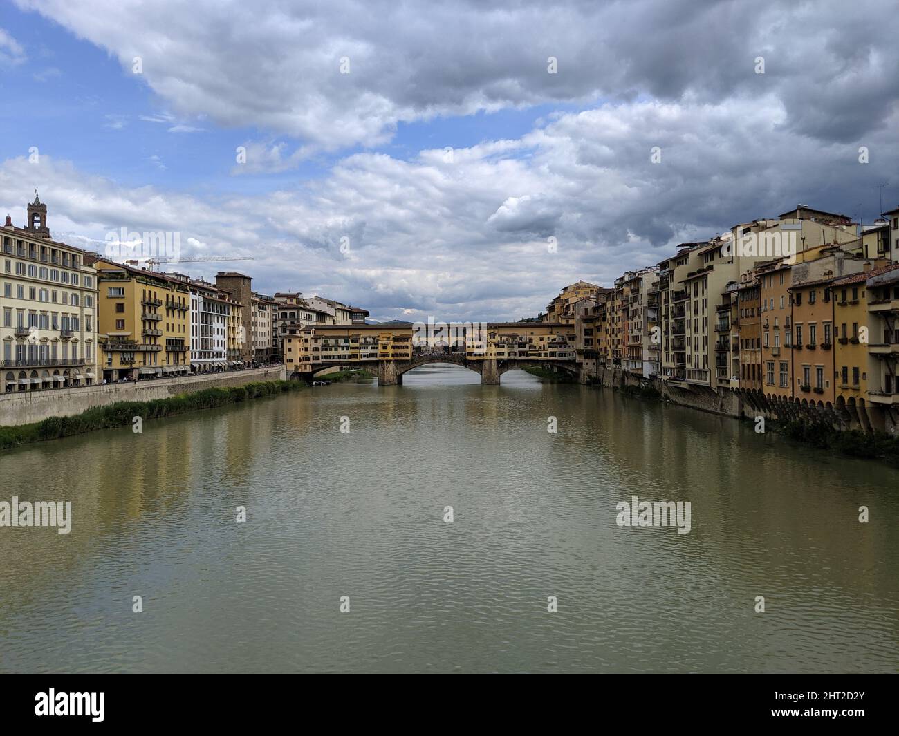 View of St Trinity Bridge. Elliptical arch bridge in Florence, Italy ...
