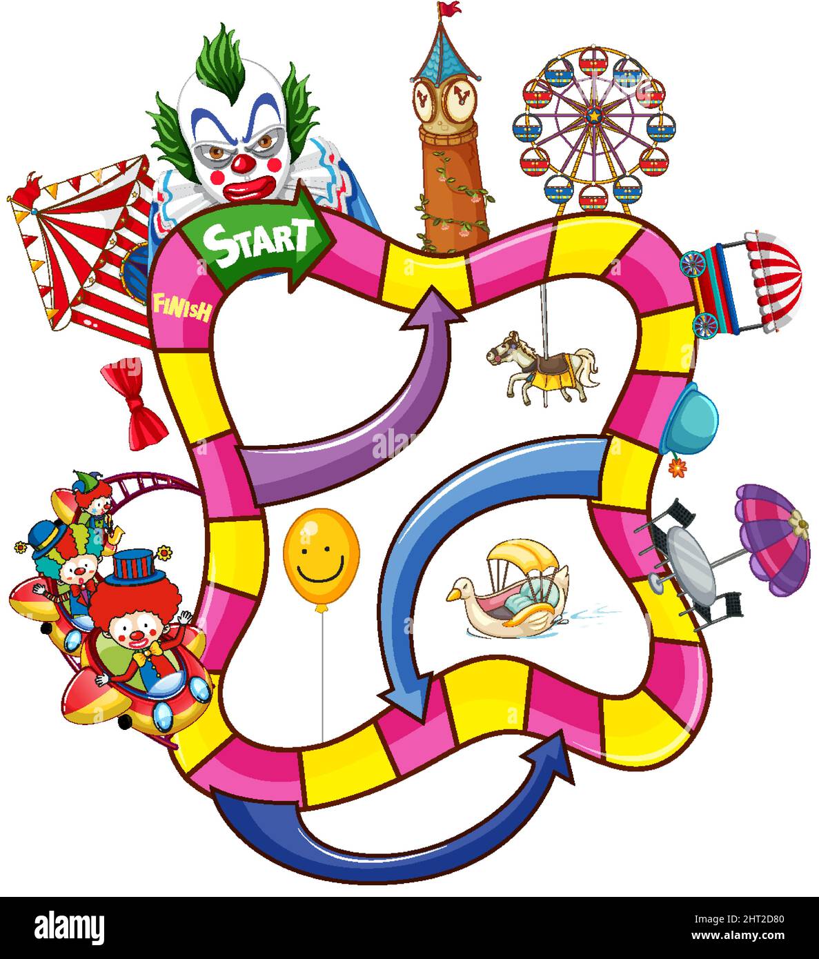 Counting number game template in circus theme illustration Stock Vector ...