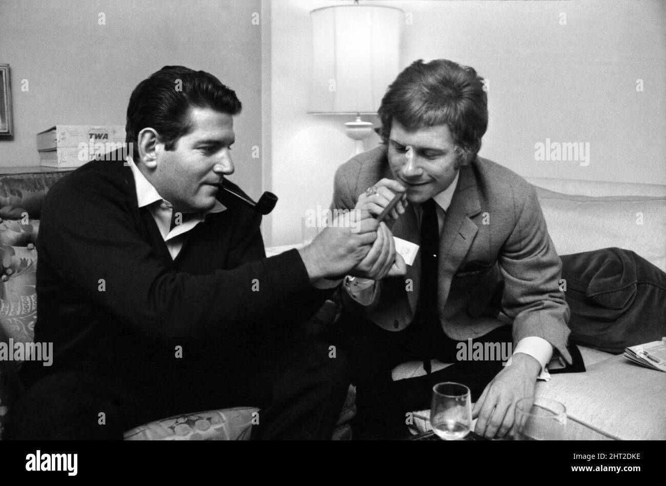 Allen Klein (left) and Andrew Loog Oldham meeting in London's Hilton ...