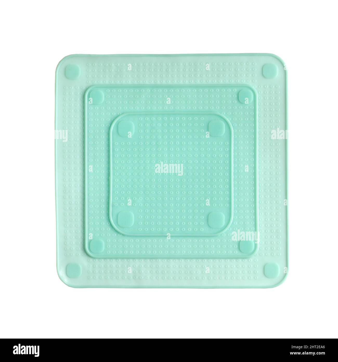 Square stretchable silicone covers isolated on white background in ...