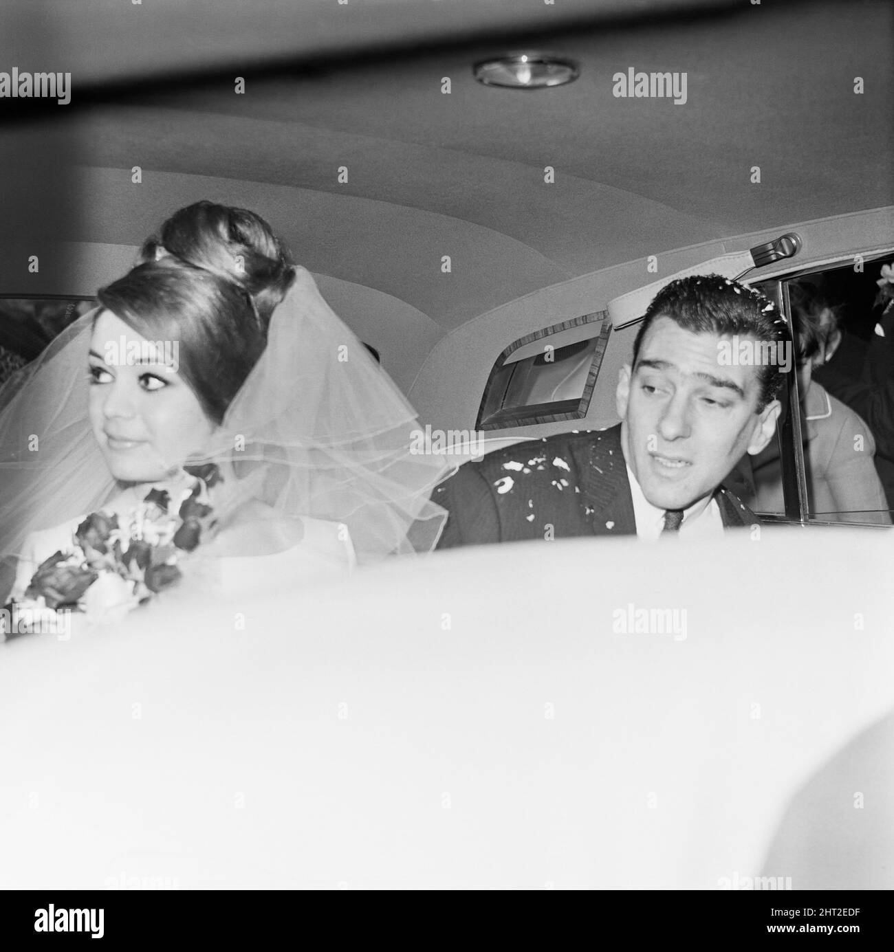 Reggie Kray with his wife Francis Shea after the ceremony at St Paul's ...