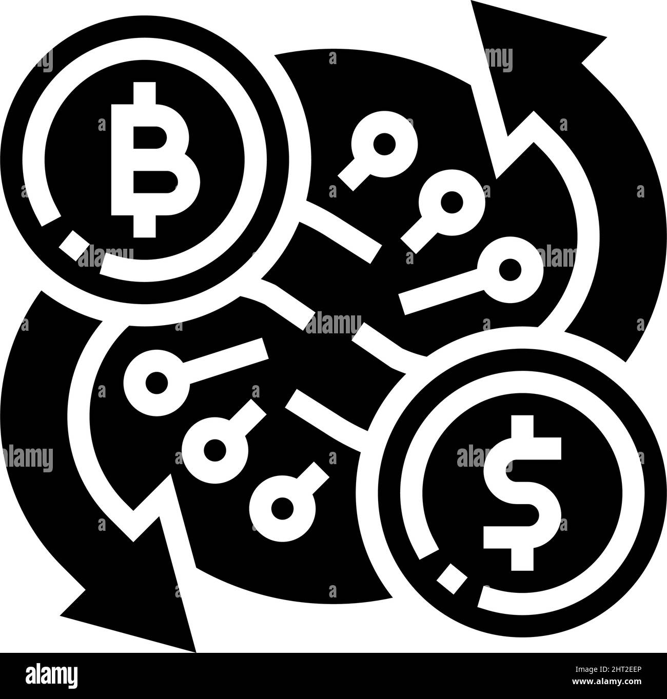 exchange cryptocurrency glyph icon vector illustration Stock Vector ...