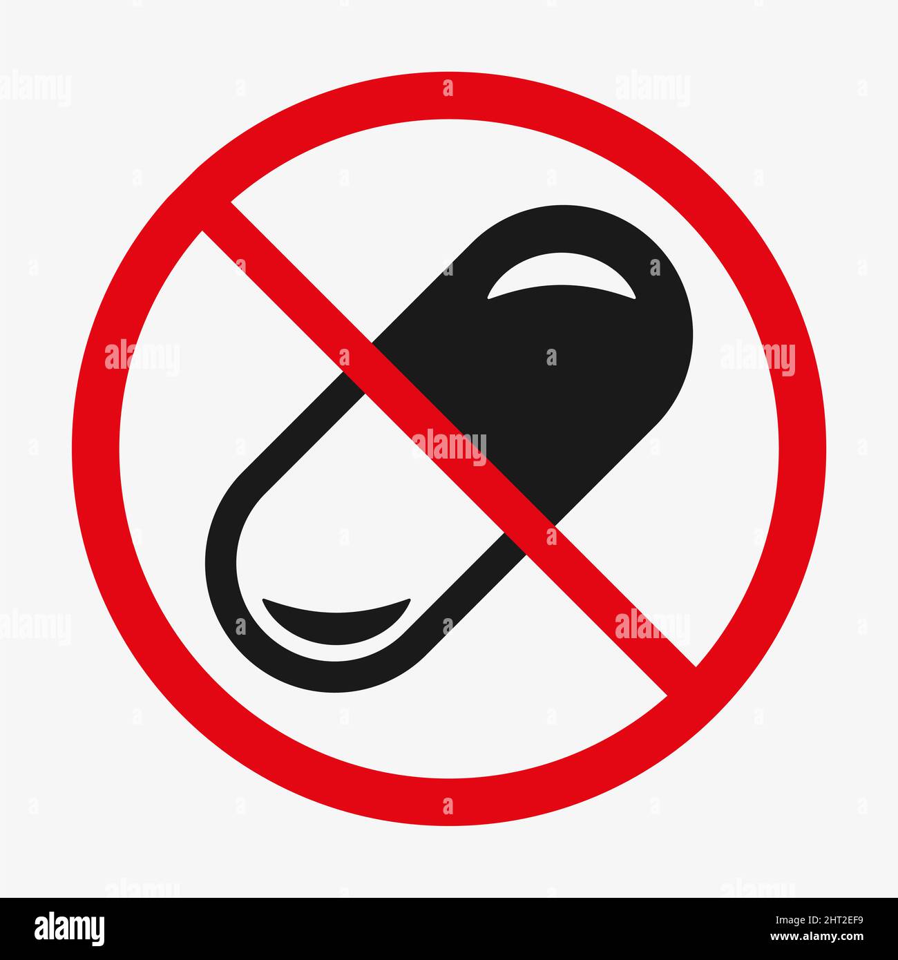 Medicine prohibition sign. Taking pill not allowed Stock Vector Image ...