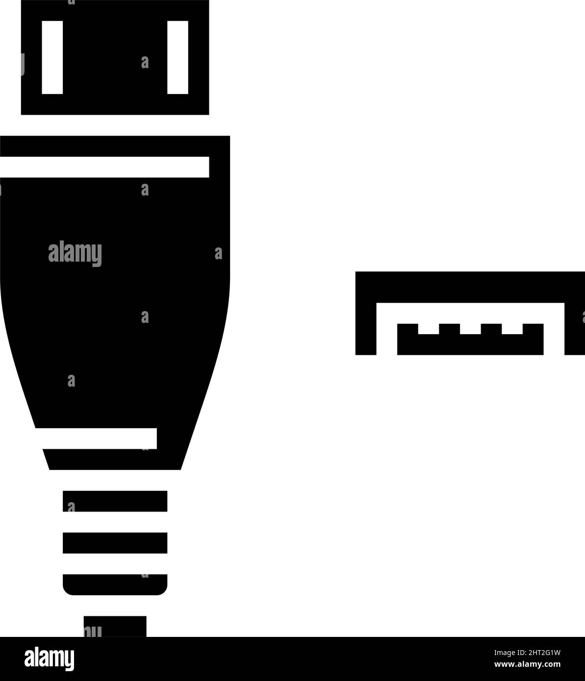 usb micro a glyph icon vector illustration Stock Vector Image & Art - Alamy