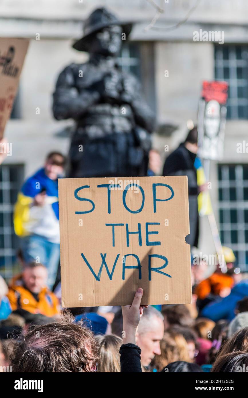 London, UK. 26th Feb, 2022. Crowds on the statue is of Alan Brooke, 1st ...