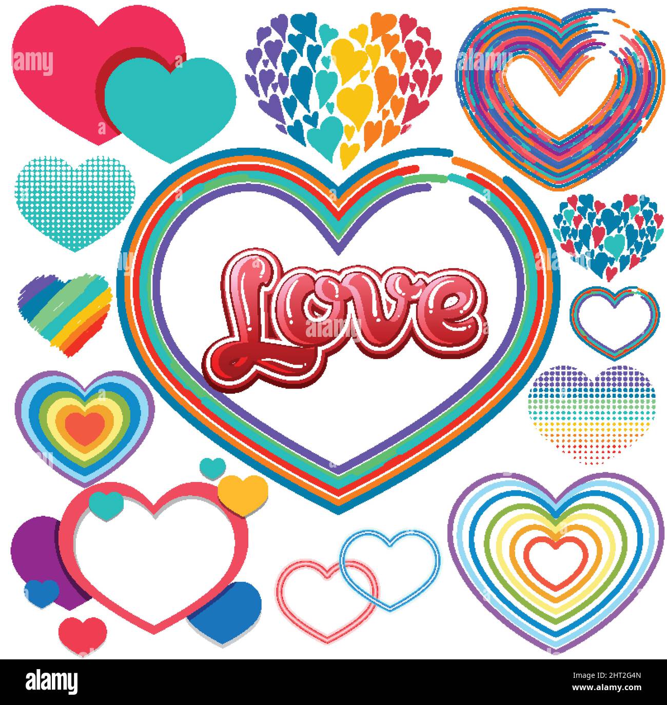 Valentine theme with many hearts illustration Stock Vector Image & Art ...