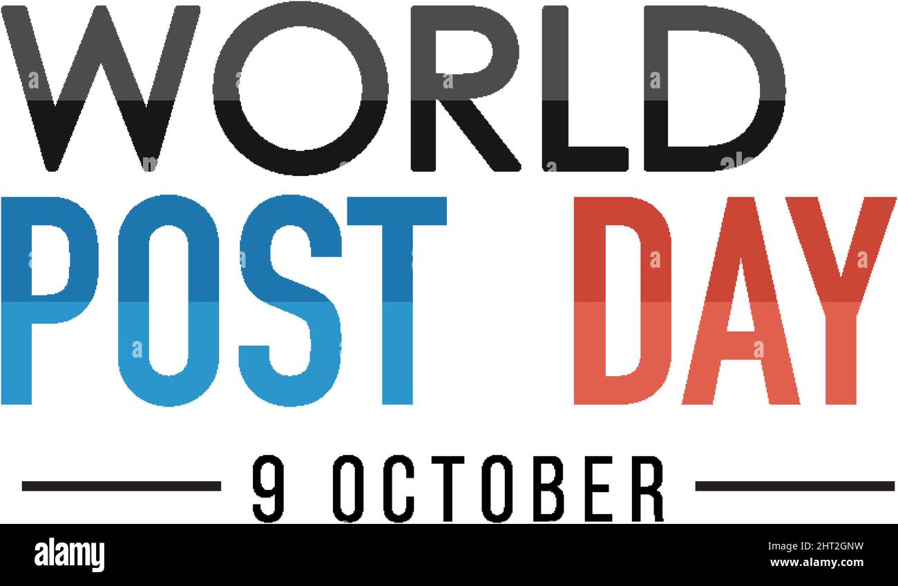 World Post Day on 9 October banner illustration Stock Vector Image ...