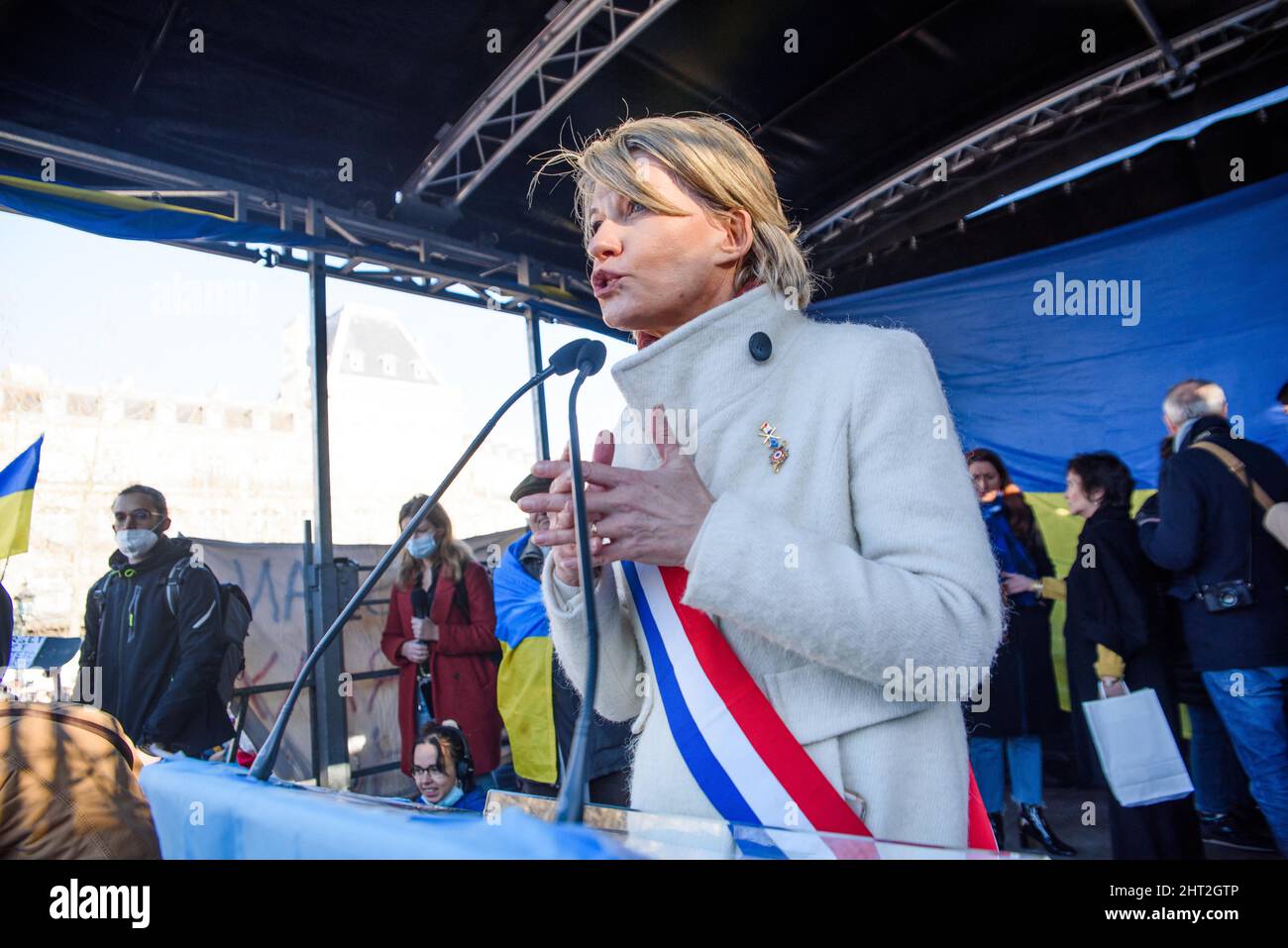 Anne Genetet during a rally in support to the Ukrainian people on the ...