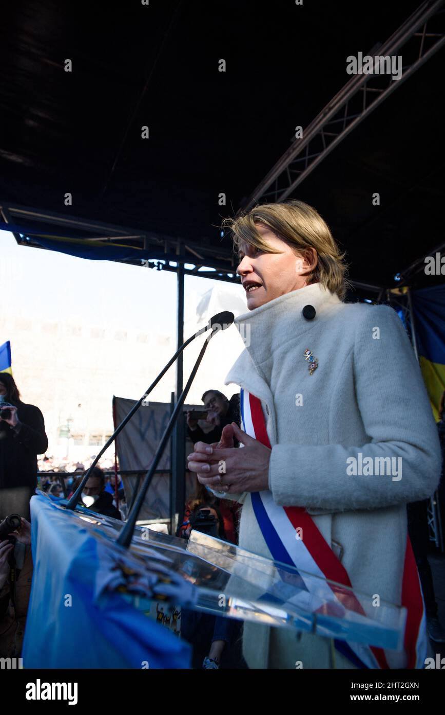 Anne Genetet during a rally in support to the Ukrainian people on the ...