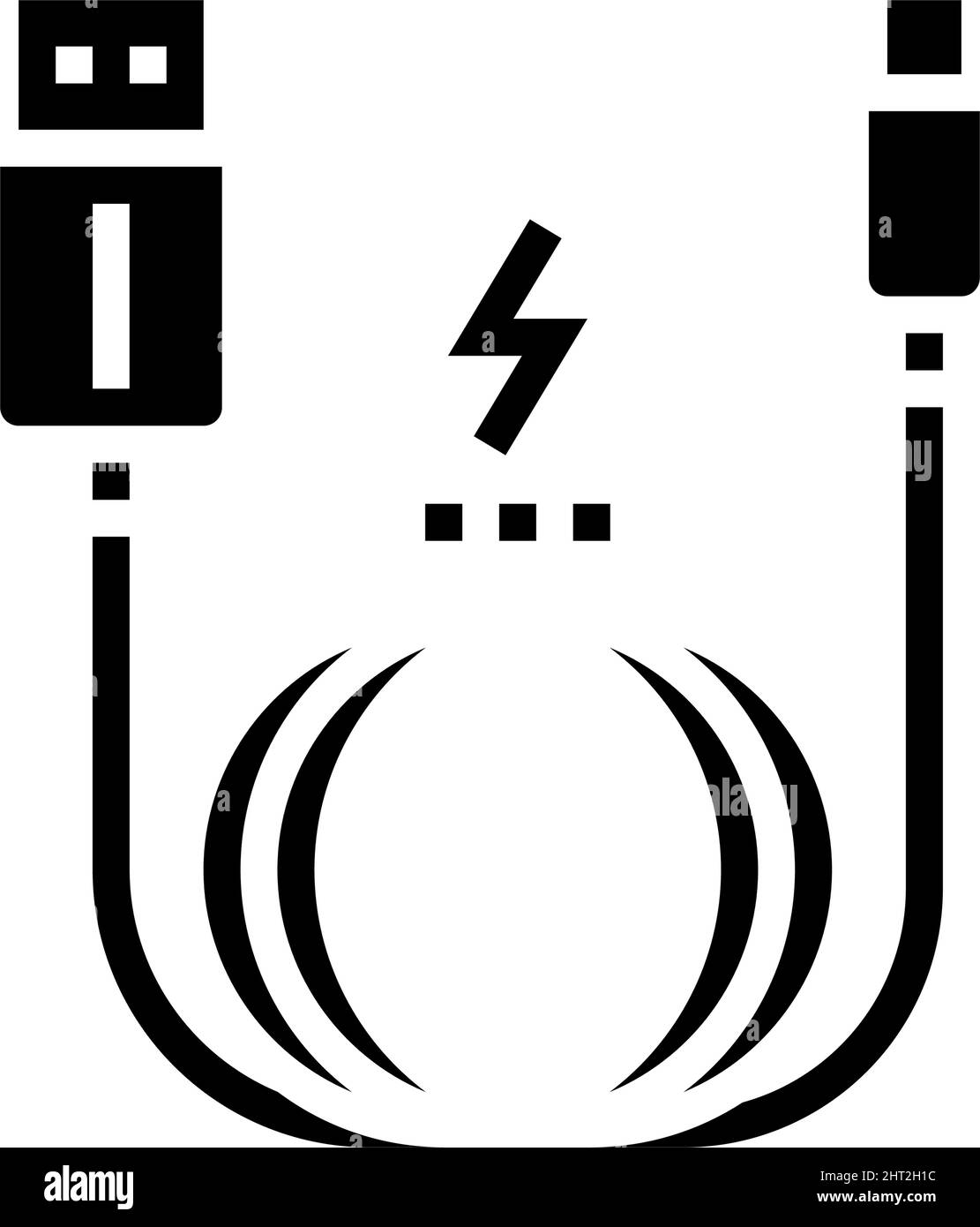 charging cable glyph icon vector illustration Stock Vector Image & Art ...