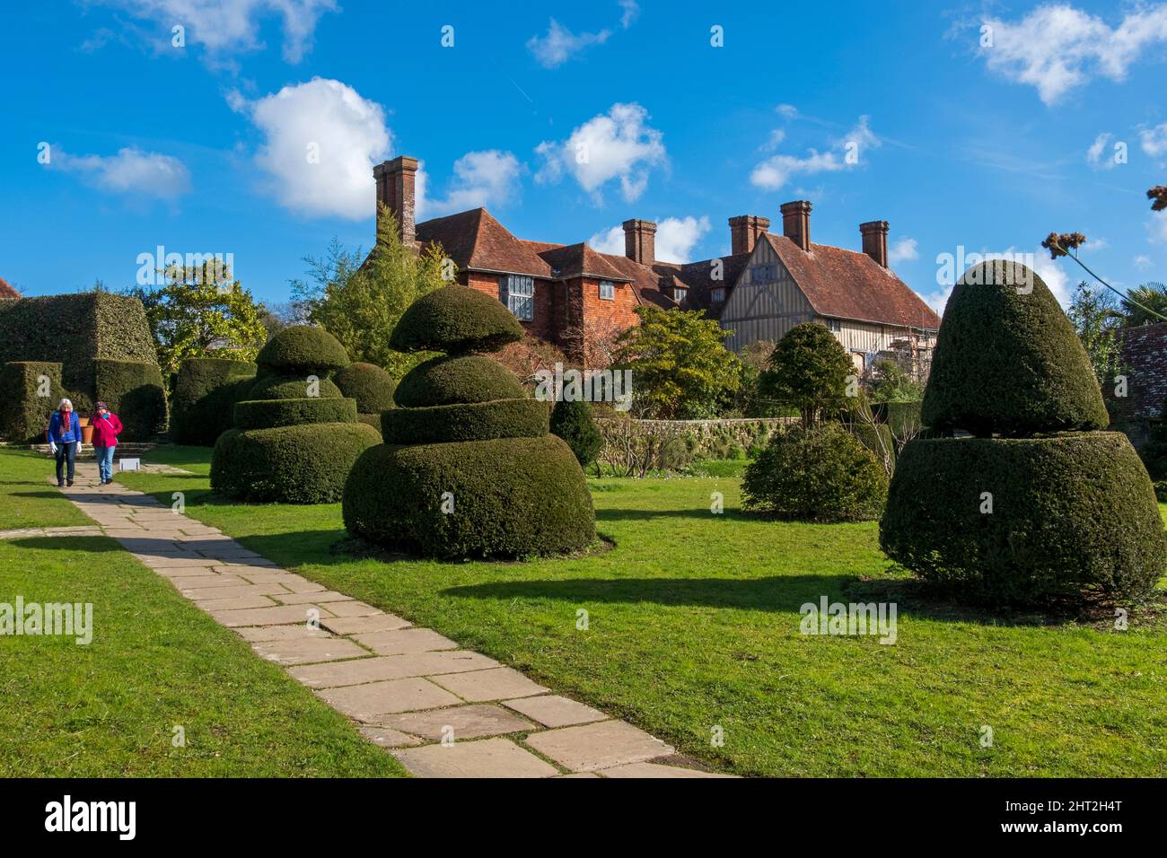 Winter at Great Dixter, Northiam, East Sussex, UK, the house and ...