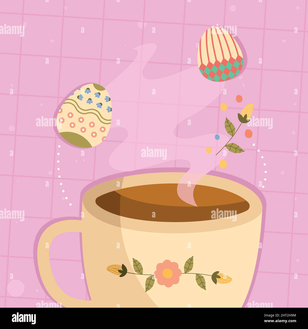 Easter eggs on cup Stock Vector Images - Alamy