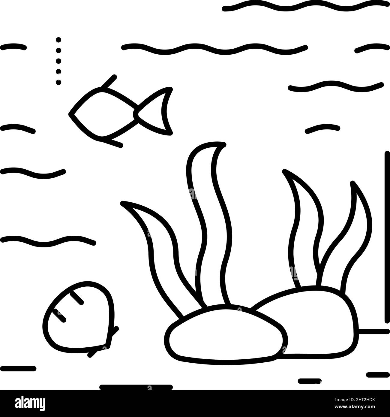 hydrosphere ecosystem line icon vector illustration Stock Vector Image ...