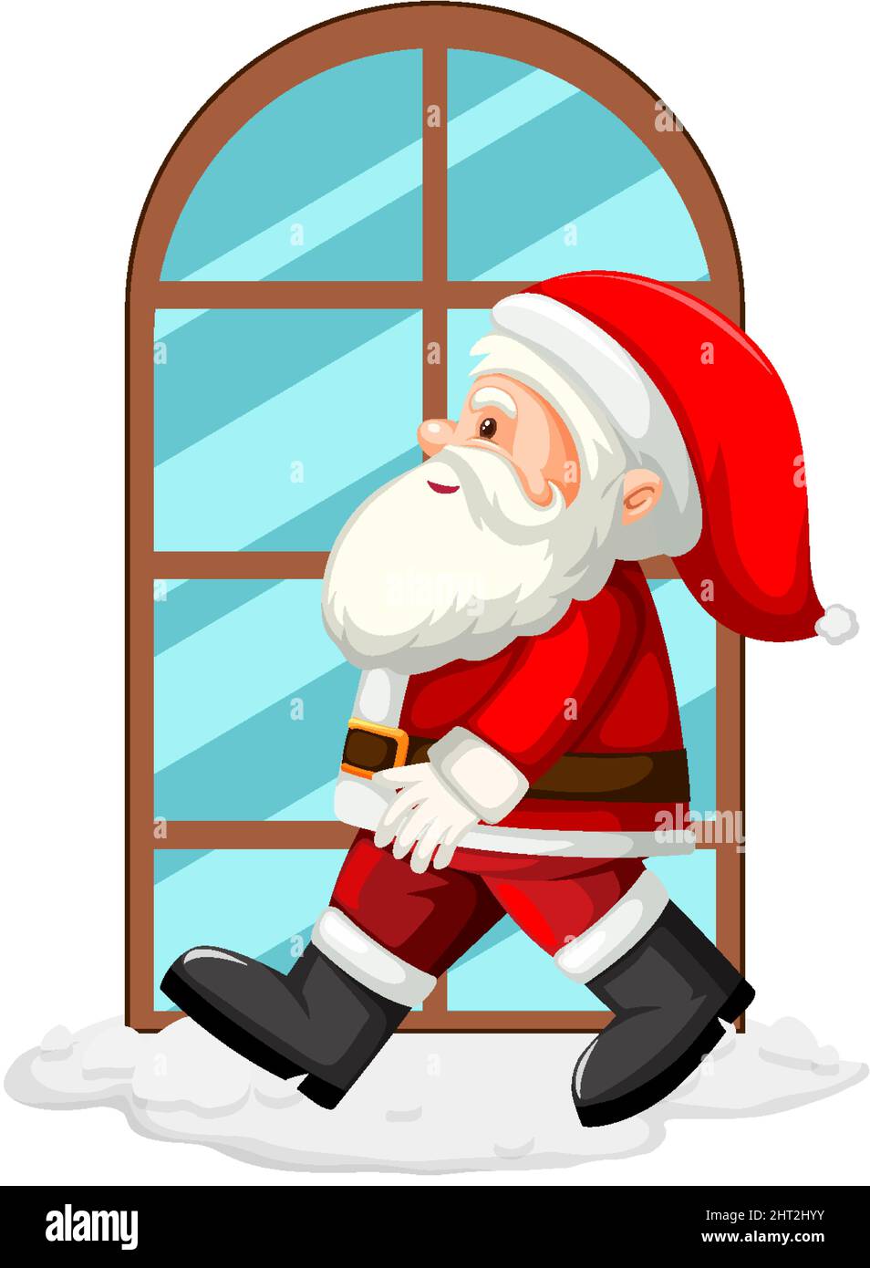 Santa Claus walking by the window illustration Stock Vector Image & Art ...