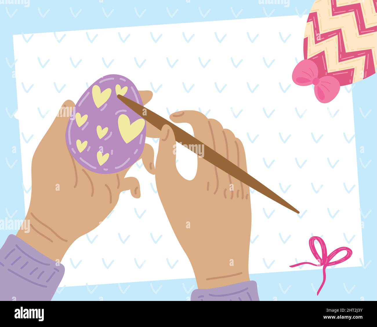 hands painted easter eggs postcard Stock Vector Image & Art - Alamy