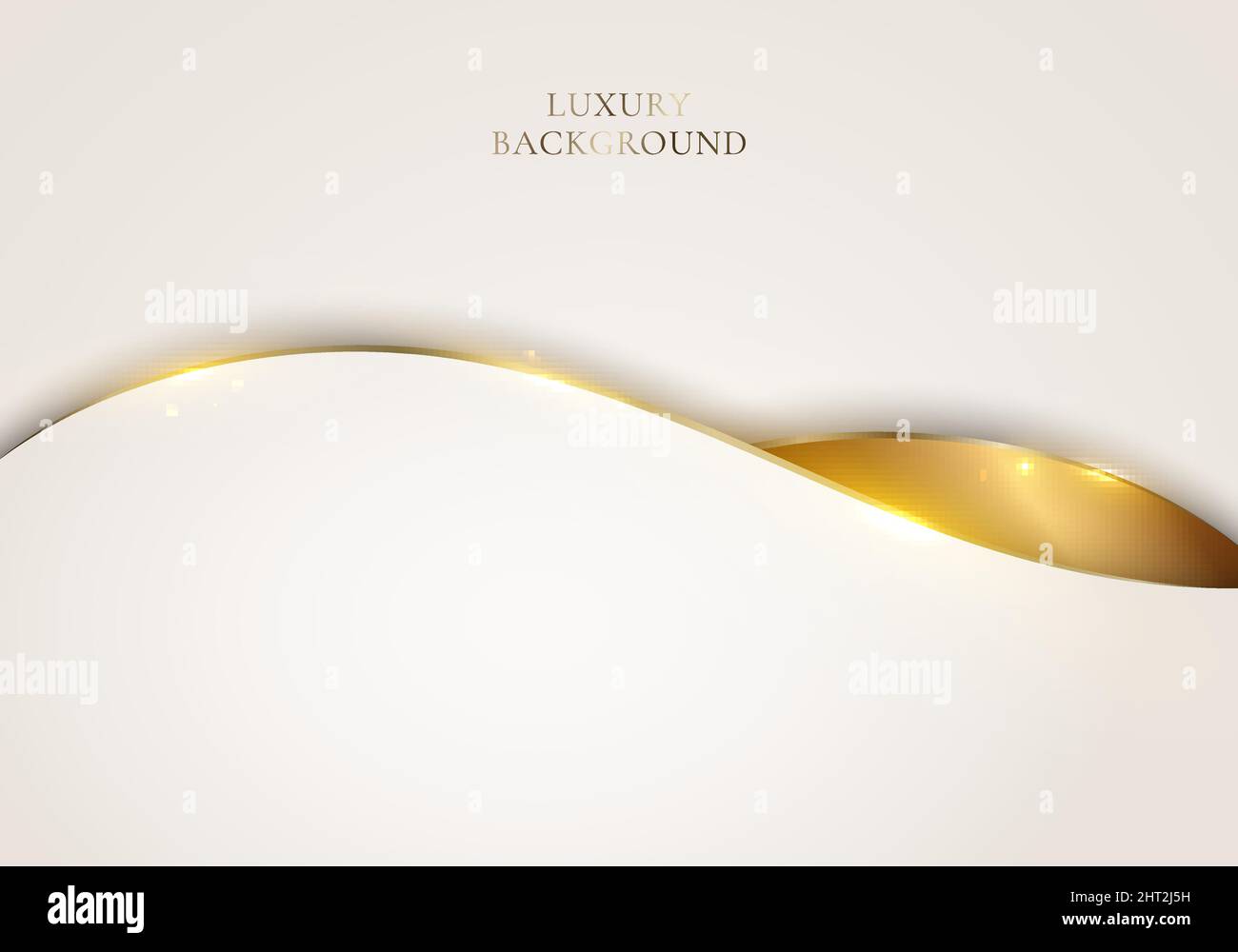 3D modern luxury template design white, light brown curved shapes and ...