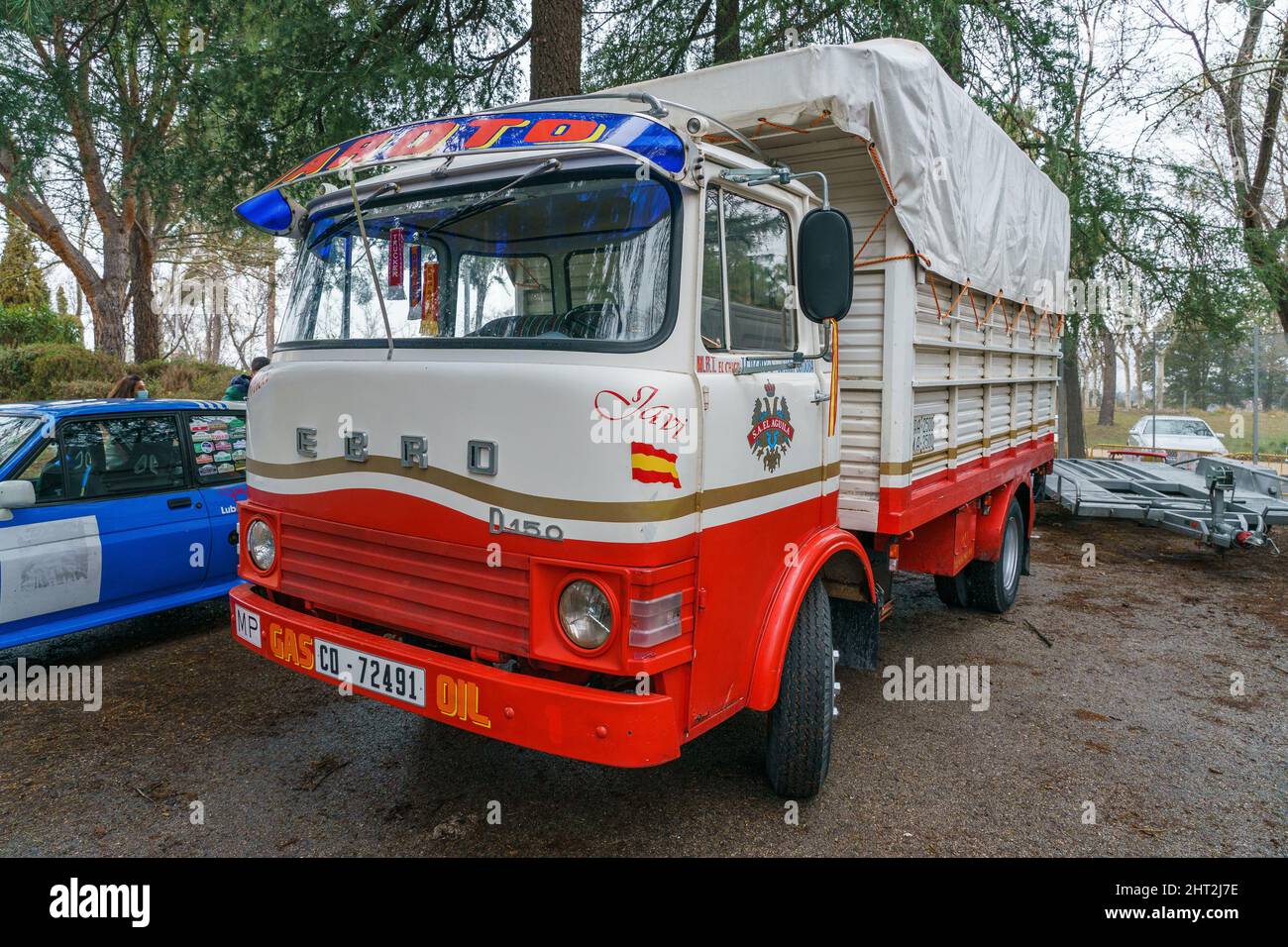 Madrid, Spain. 26th Feb, 2022. Ebro D150 is exhibited during the Madrid ...
