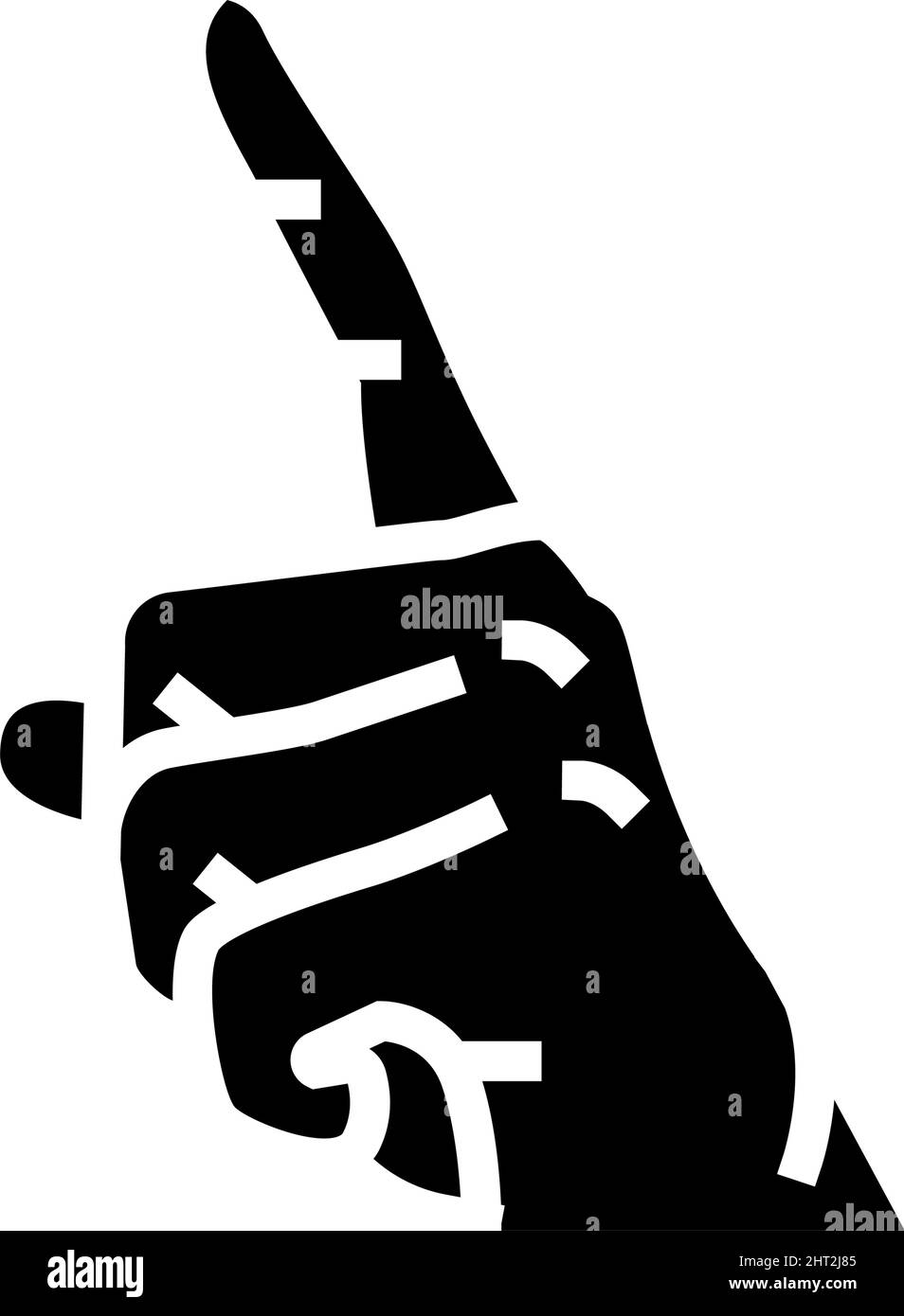 attention hand gesture glyph icon vector illustration Stock Vector ...