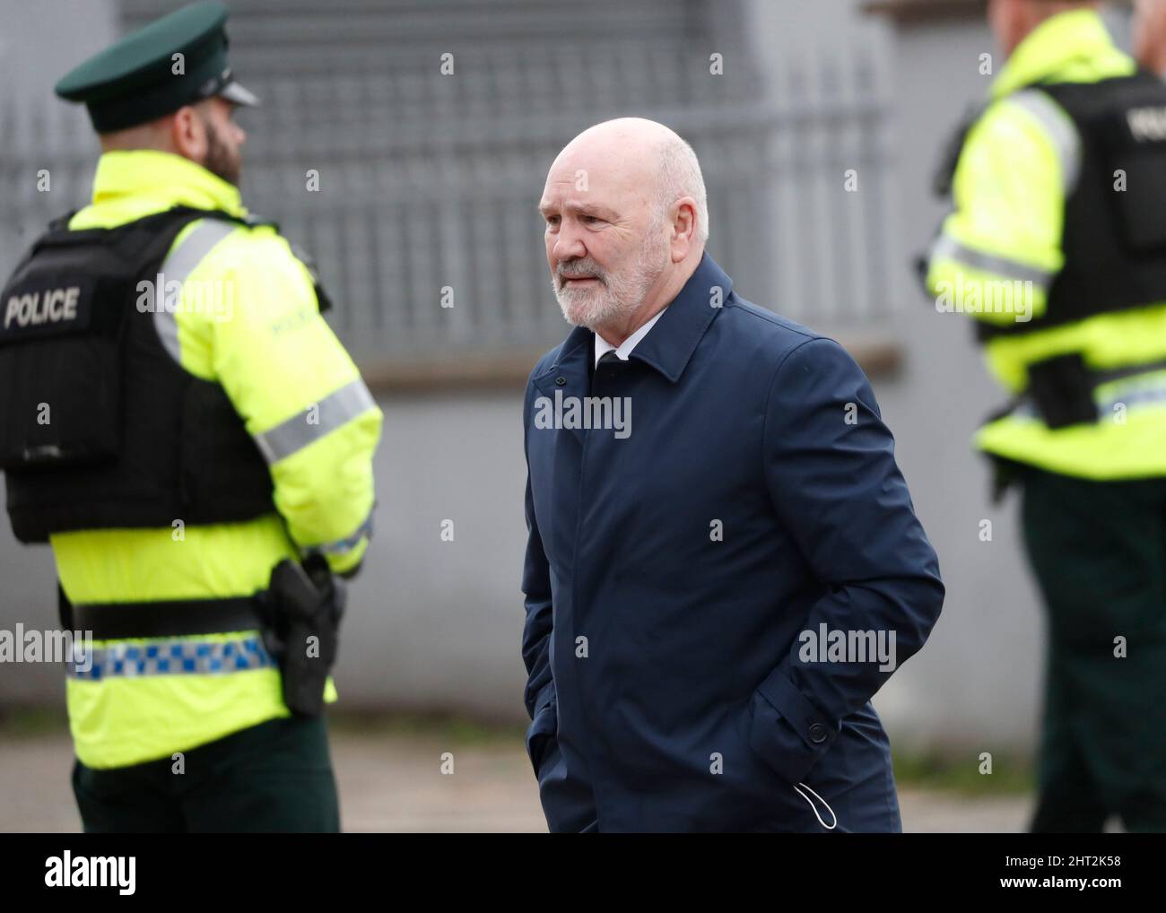 Sinn Fein's Alex Maskey arrives for the funeral of DUP MLA Christopher ...