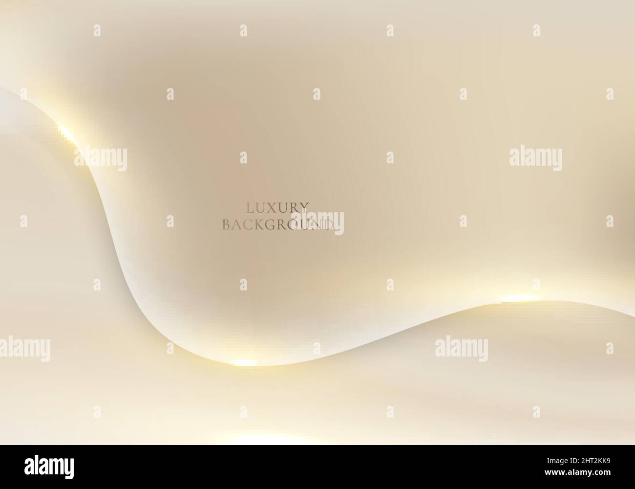 Abstract 3D elegant white and brown wave shape with lighting effect ...