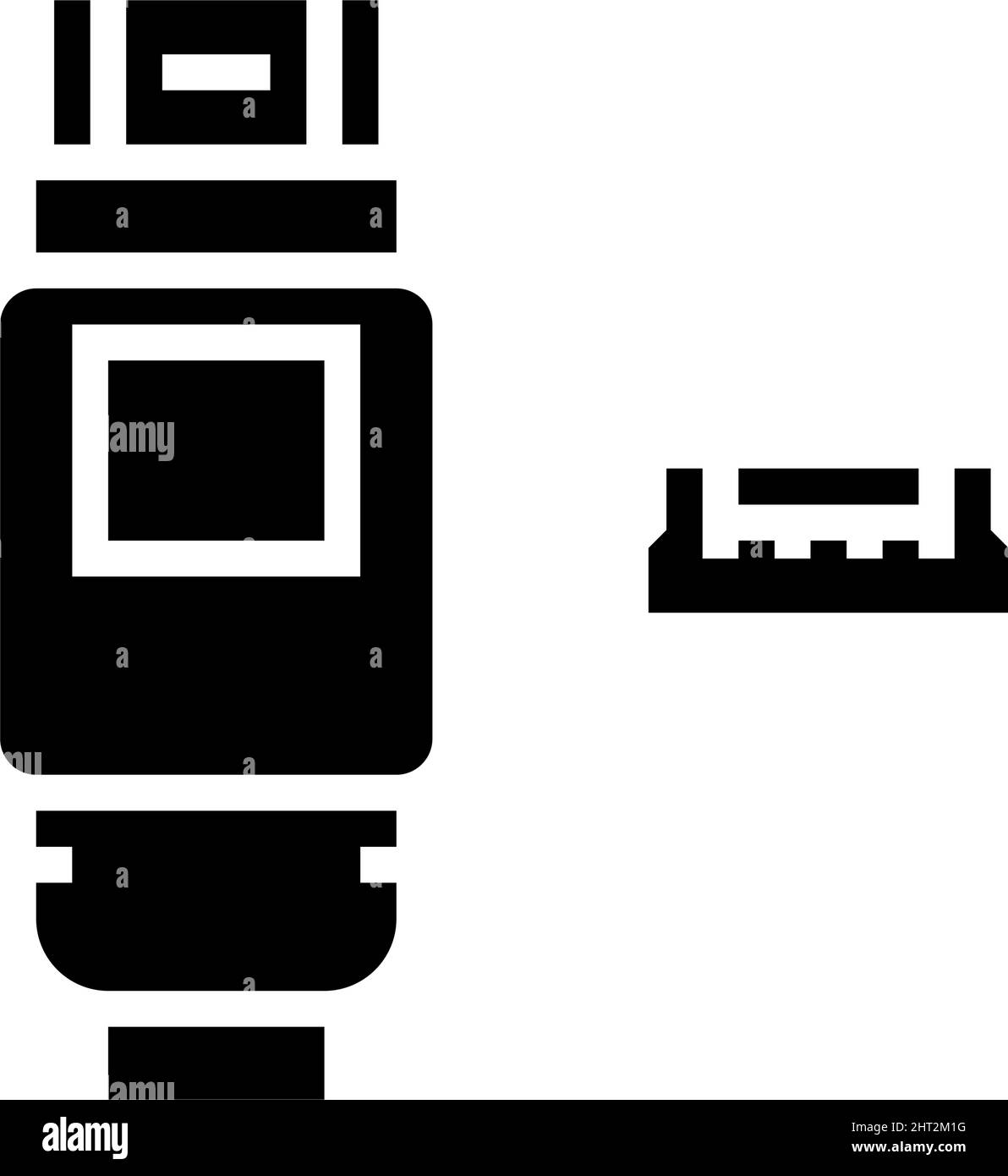 usb mini b glyph icon vector illustration Stock Vector Image & Art - Alamy