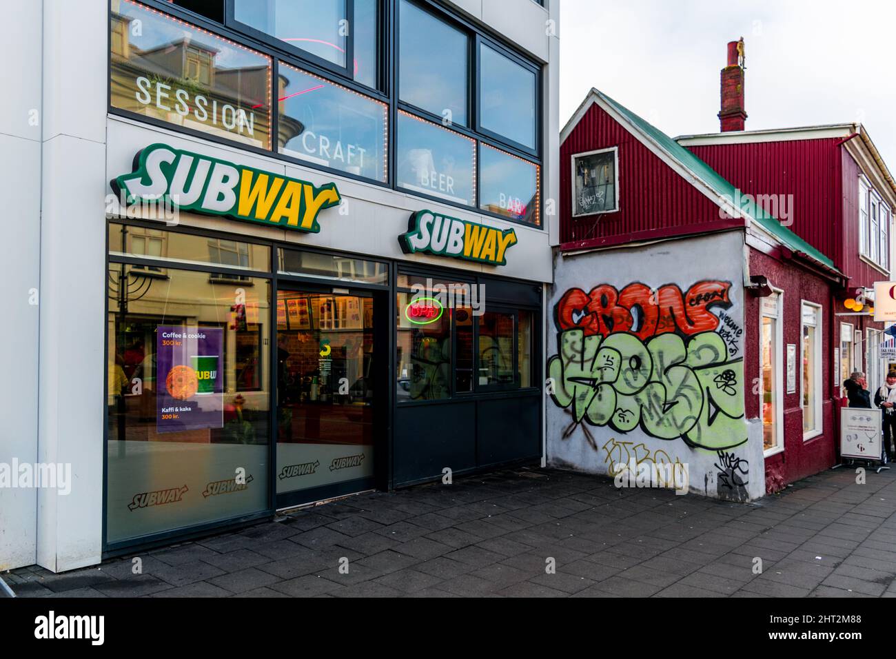 Subway Storefront and Sign in Reykjavik, Iceland Stock Photo - Alamy