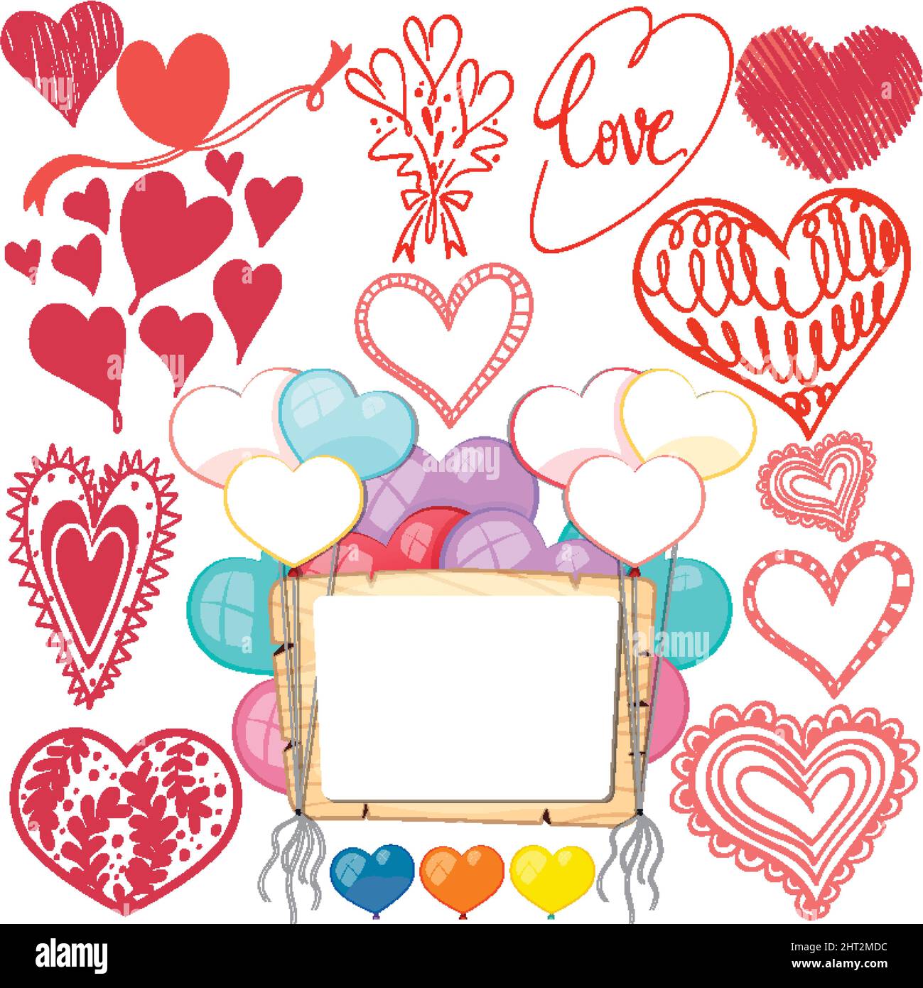 Valentine theme with many hearts illustration Stock Vector Image & Art ...
