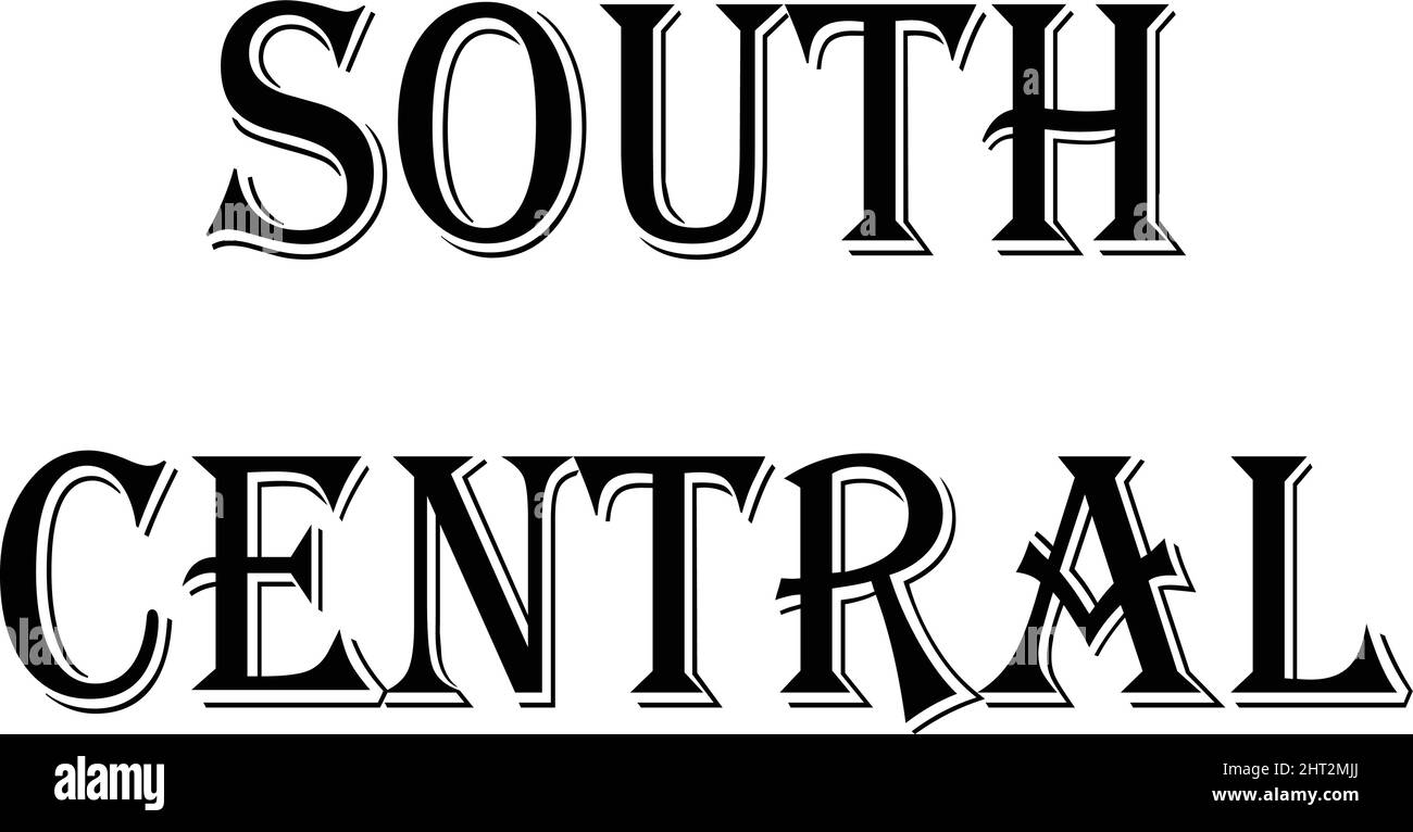 South Central text sign illustration on white background Stock Vector ...
