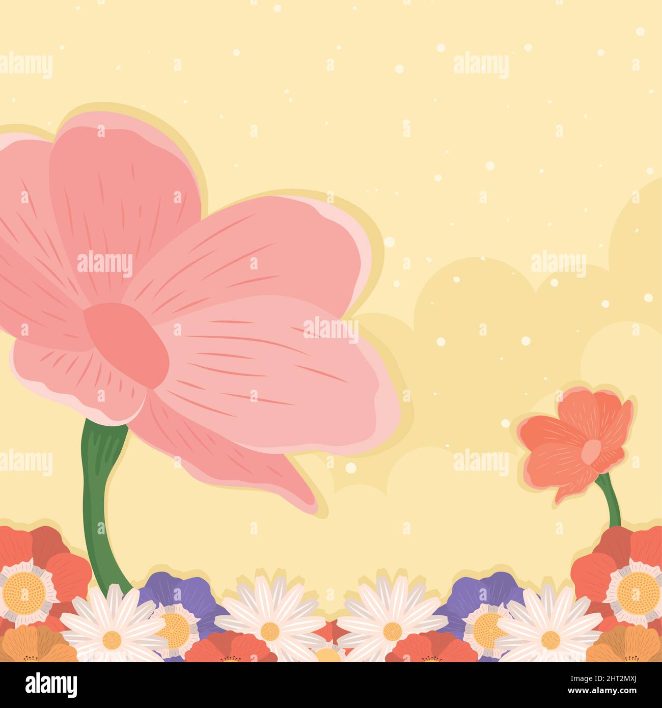 spring season garden with flowers Stock Vector Image & Art - Alamy