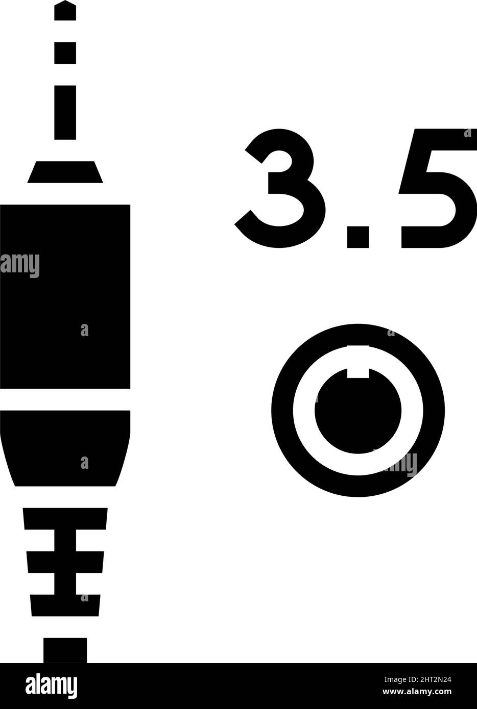 mini jack 3.5 glyph icon vector illustration Stock Vector Image & Art ...