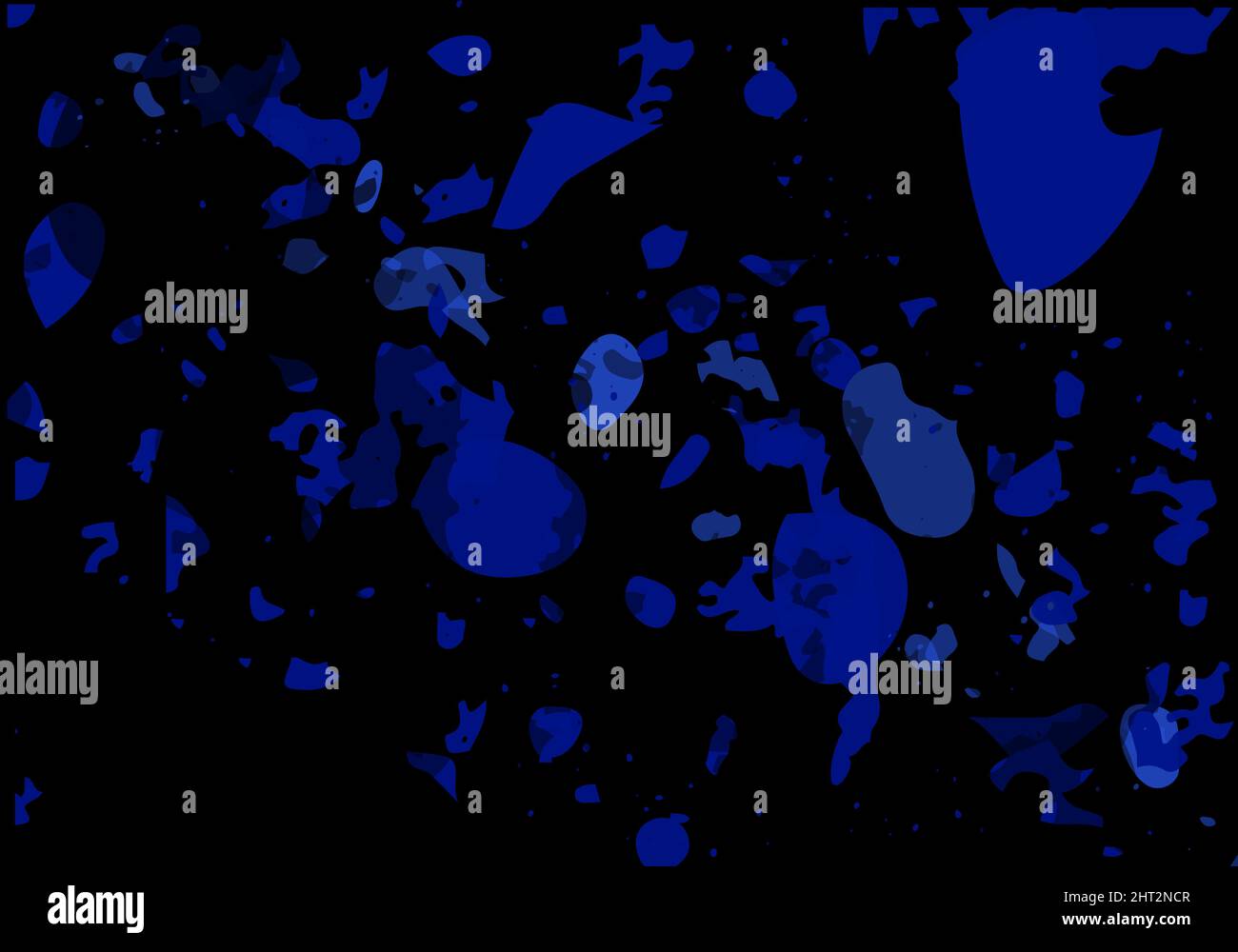 Terrazzo modern abstract template. Black and blue texture of classic ...